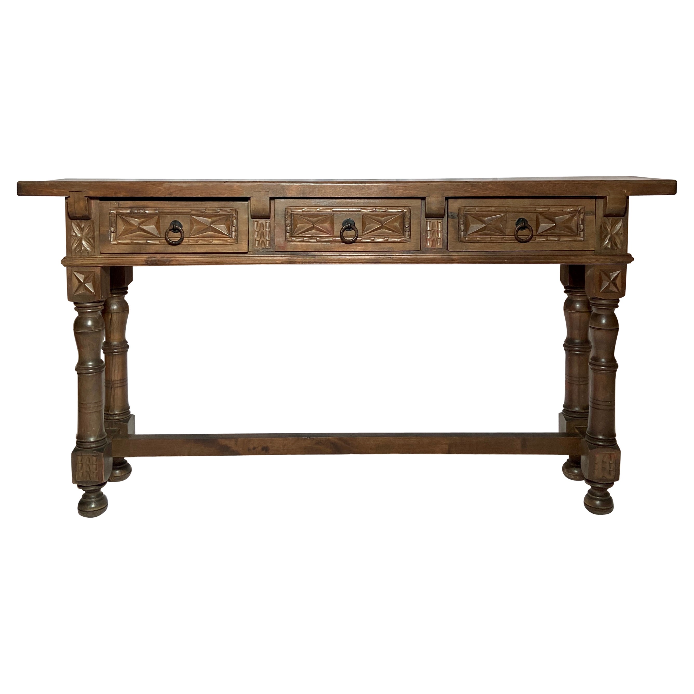 Museum Quality 17th C Spanish Console Table Walnut at 1stDibs