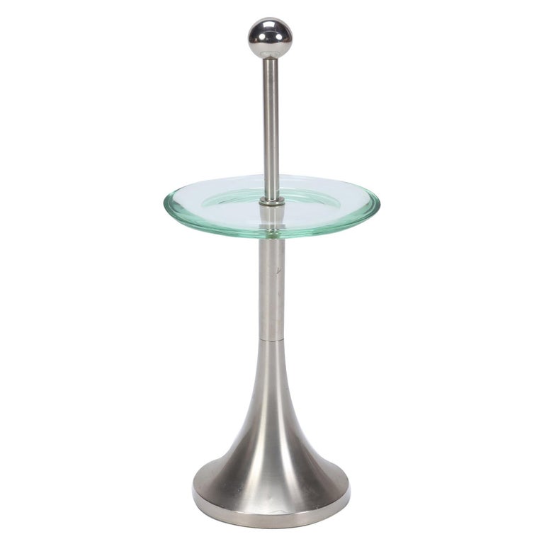 Mid Century Italian Small Glass Top Table, circa 1950 For Sale at 1stDibs
