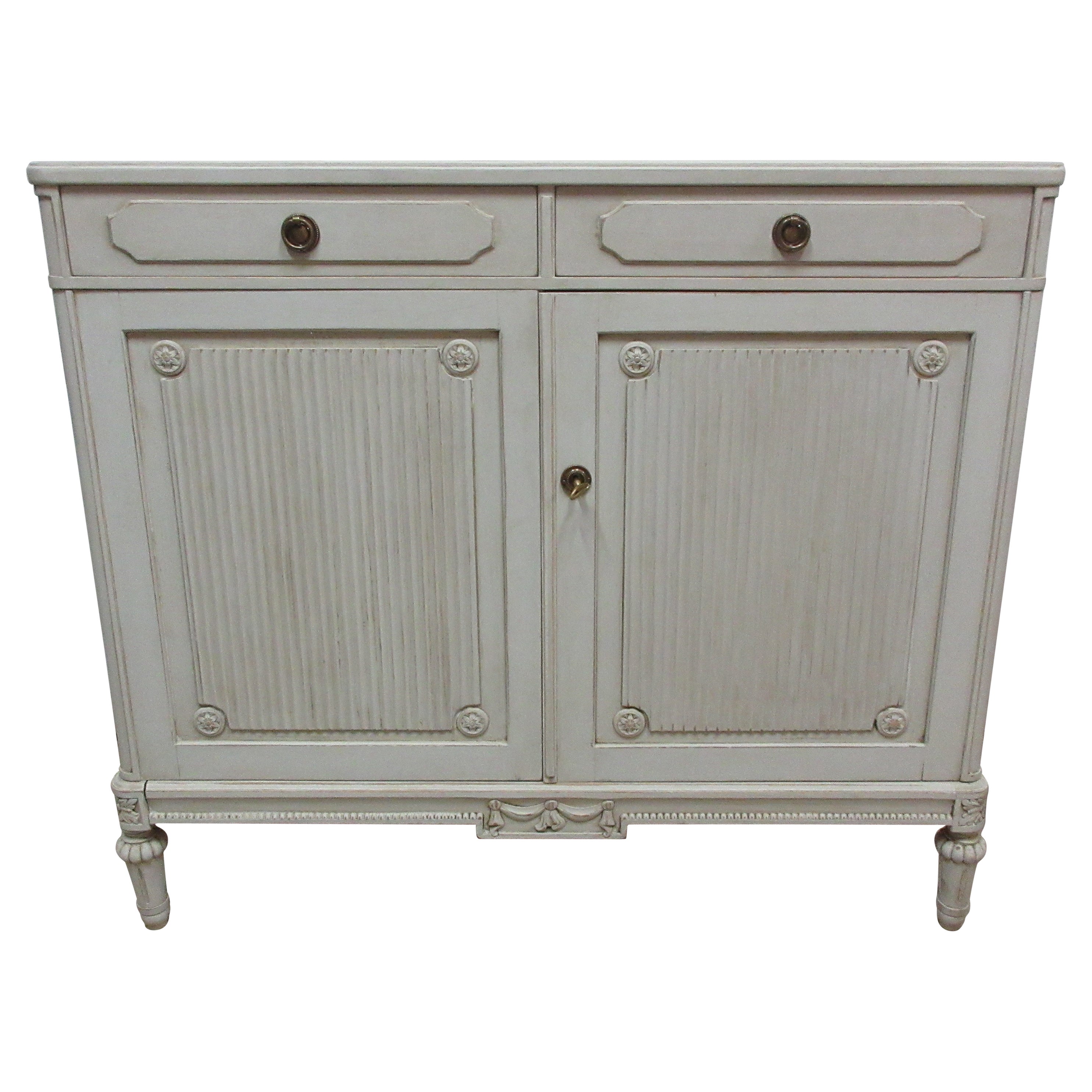 Antique Swedish painted late gustavian sideboard with rounded corners ...