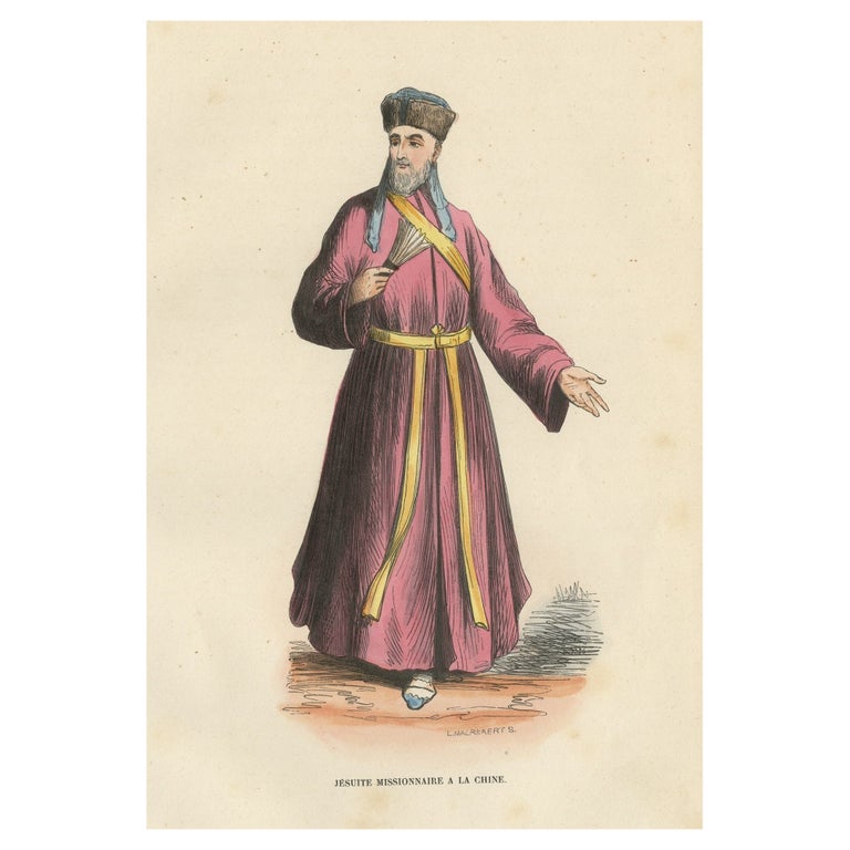 Original Hand-Colored Antique Print of a Jesuit Missionary in China ...