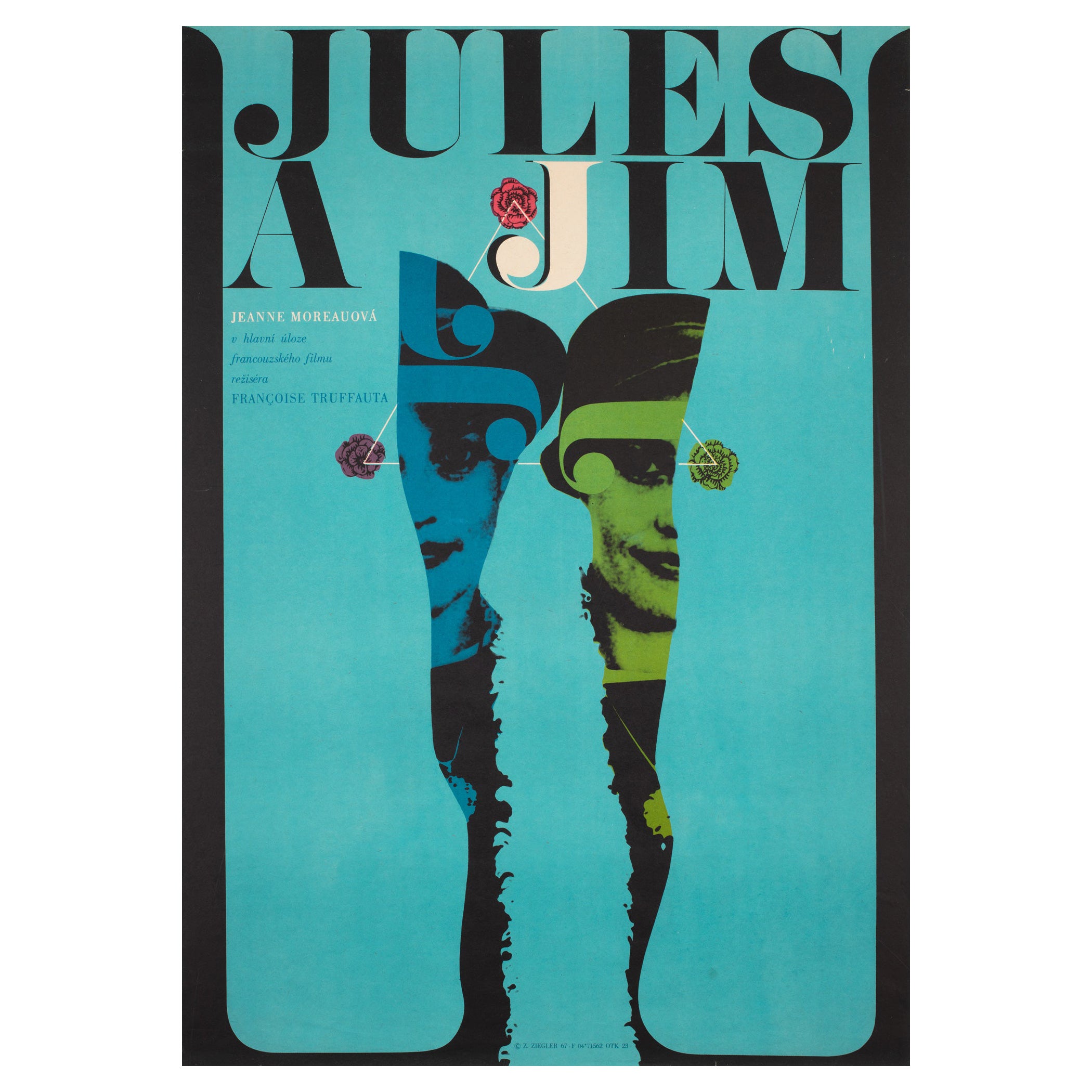 Jules and Jim Czech Film Film Poster, Karel Vaca, 1967 Vintage Rare at ...