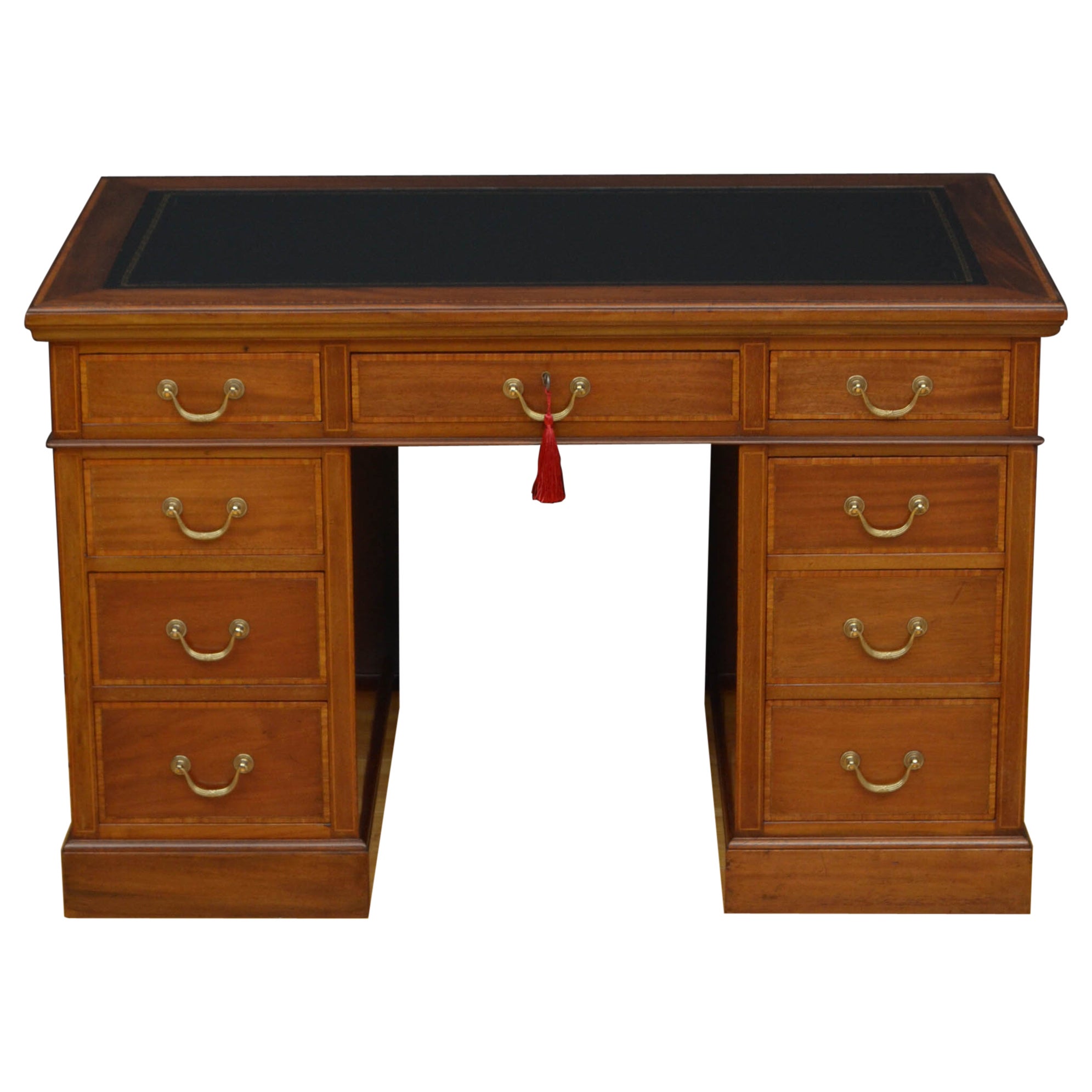 Maple Faux Bamboo Corner Desk For Sale at 1stDibs