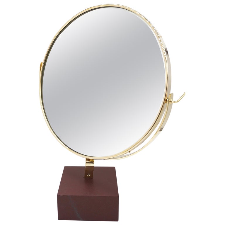 Gio Ponti Vanity Mirror "Fontana Arte" on Red Laguna Marble Block, 1955 ...