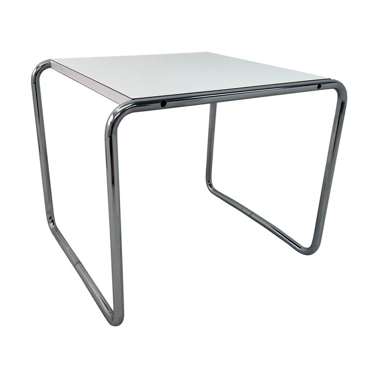 Marcel Breuer “Laccio” Chrome and Laminate Side Tables, 1960s For Sale ...