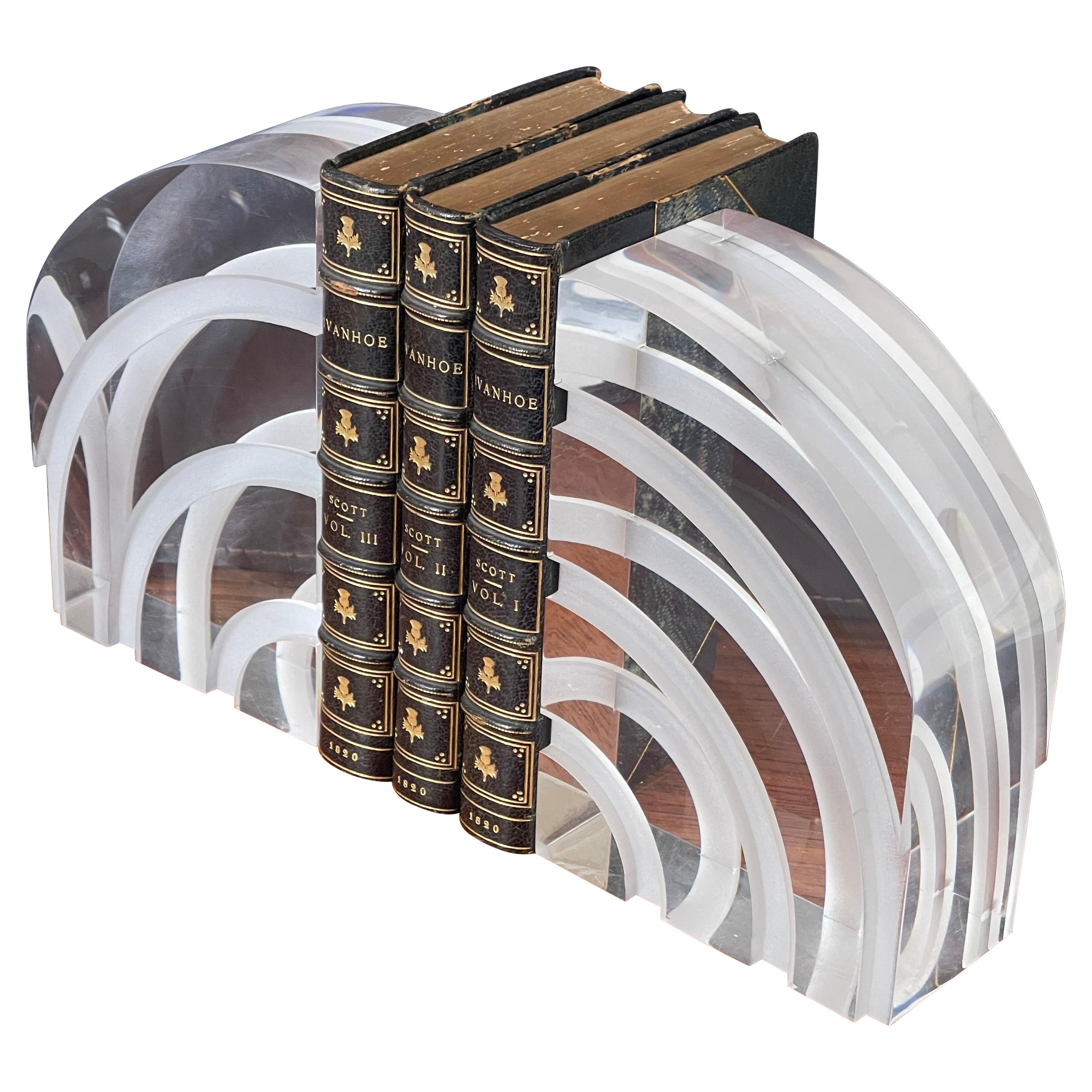 Pair of Midcentury Lucite Bookends by Herb Ritts for Astrolite For Sale ...