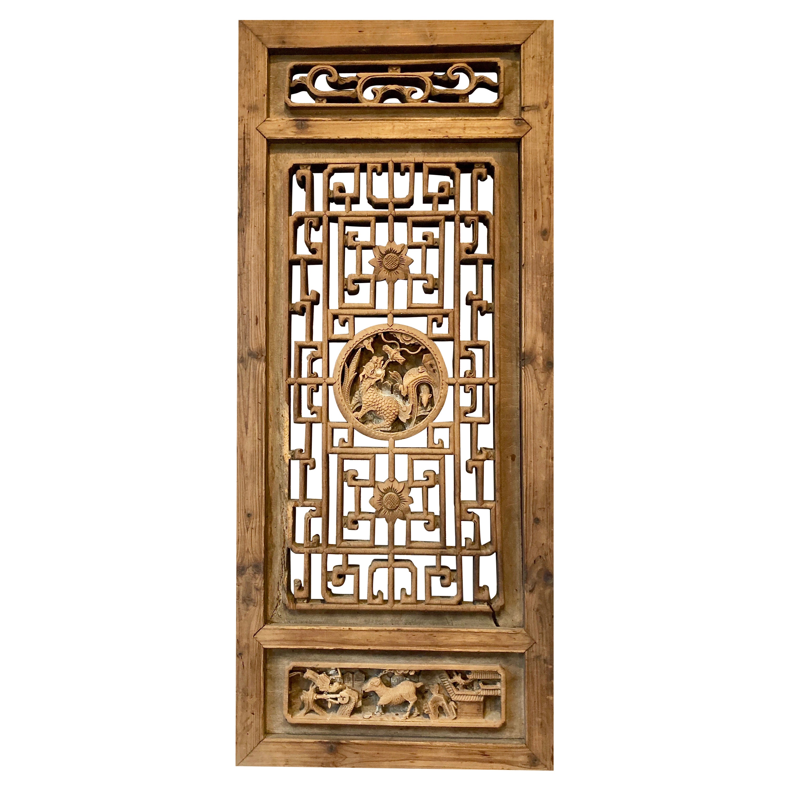 Chinese circa 1860 Antique Victorian Original Paint Carved Wood Wall ...