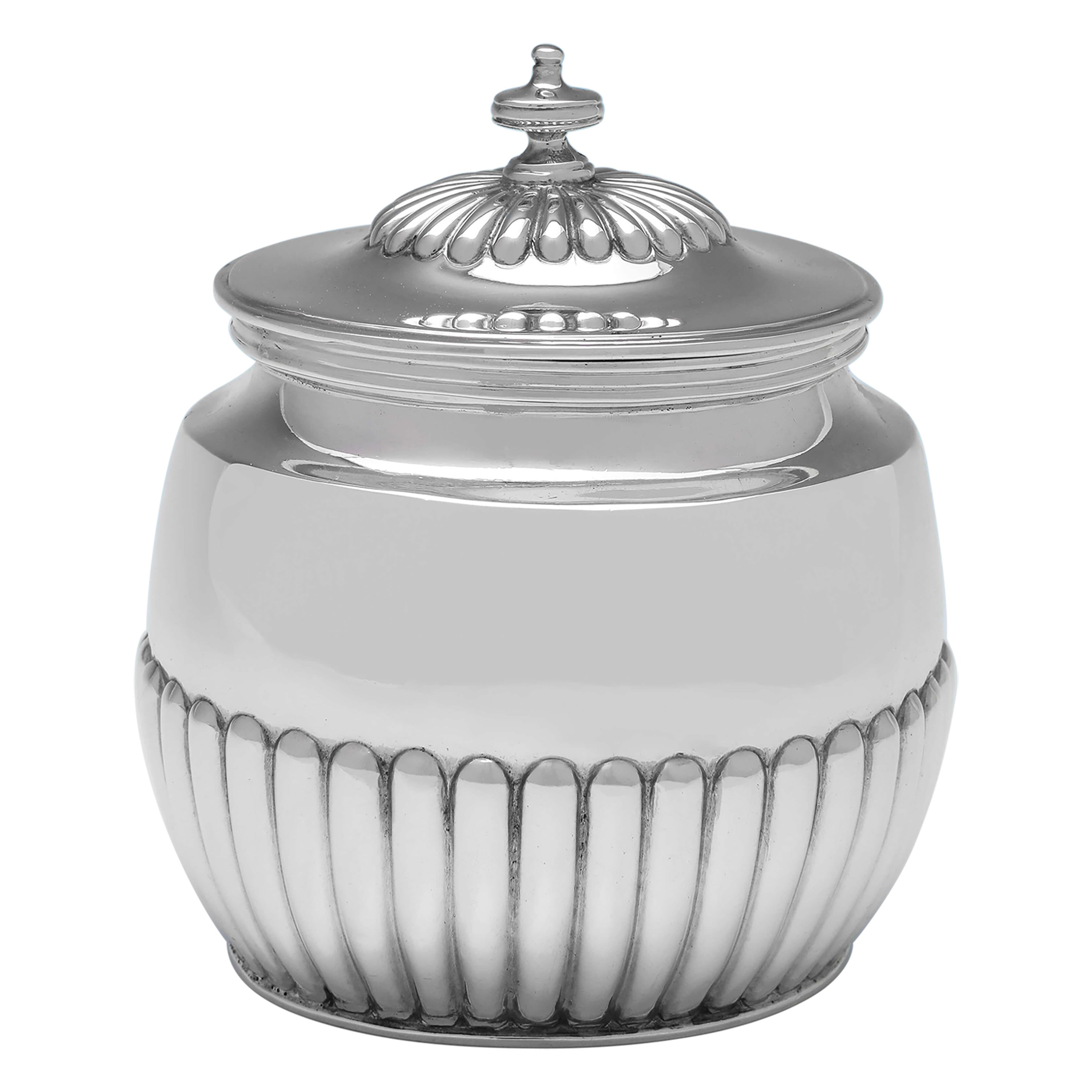 1874 Antique Victorian Sterling Silver Locking Tea Caddy For Sale at ...