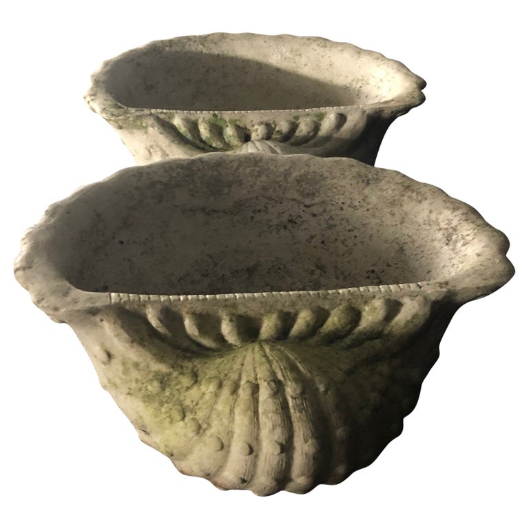 Gorgeous Pair of 1930s Sea Shell Garden Planters at 1stDibs