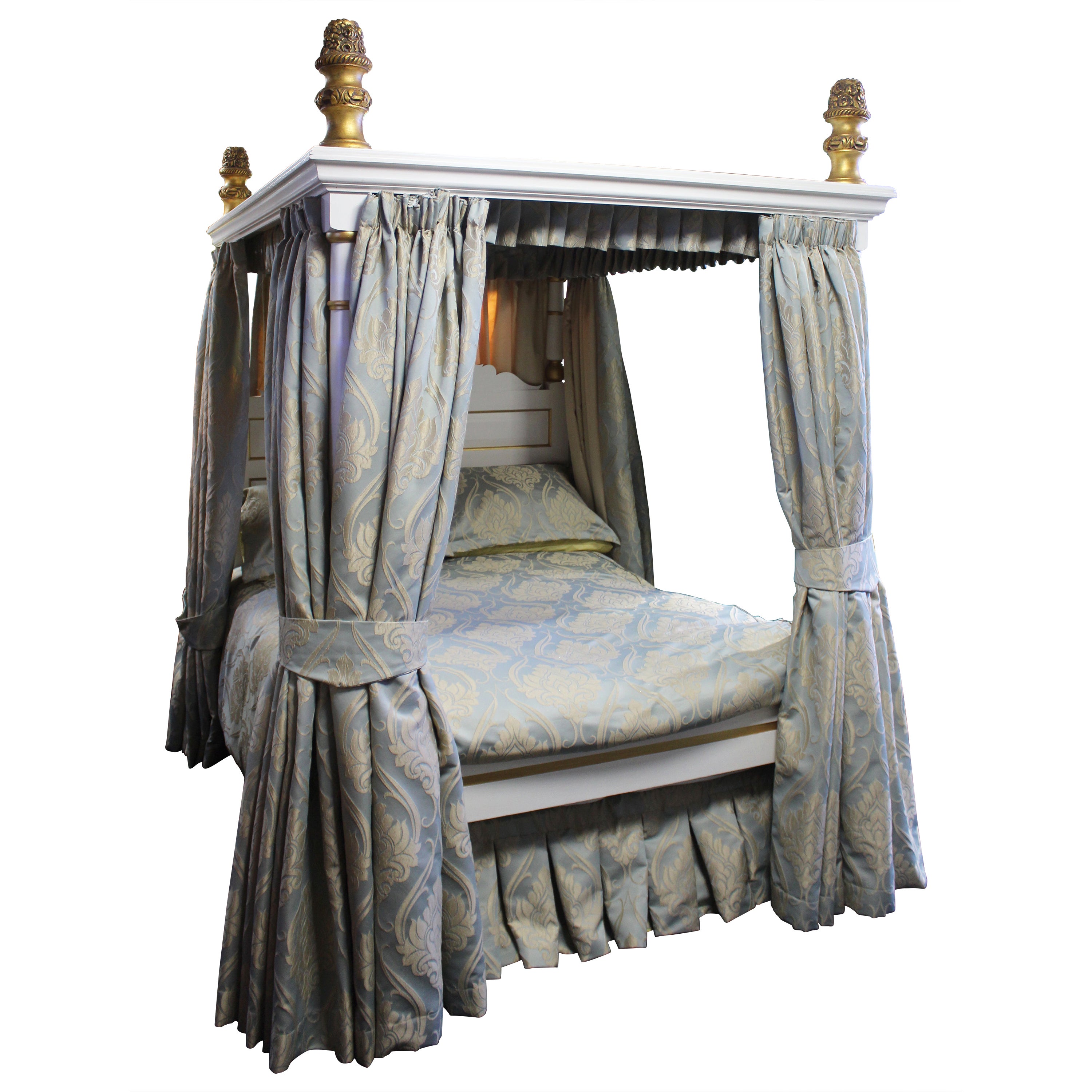 Campaign Four Poster Bed at 1stDibs
