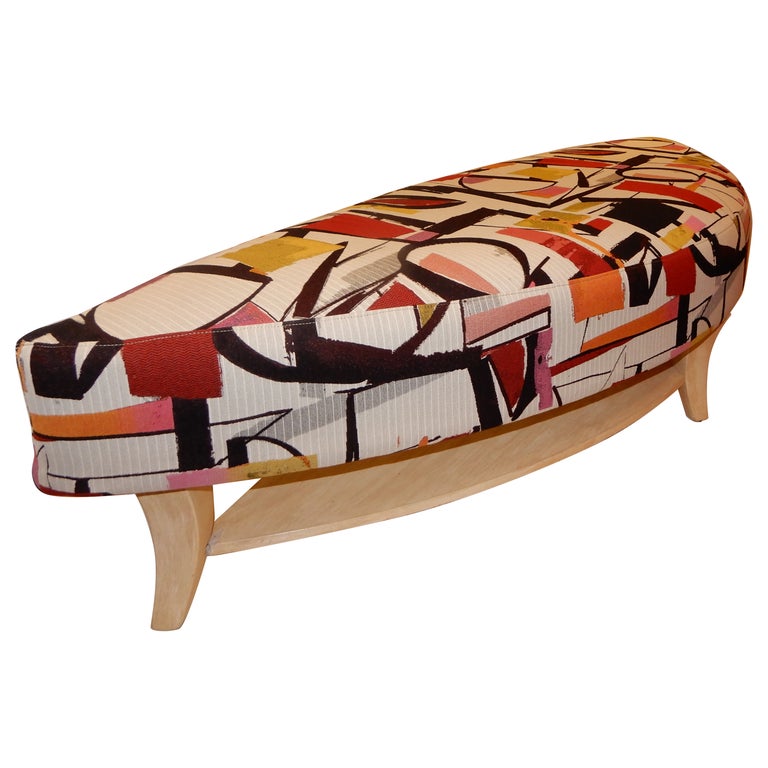 Rare Mid-Century Modern Upholstered Custom Danish Bench For Sale at 1stDibs