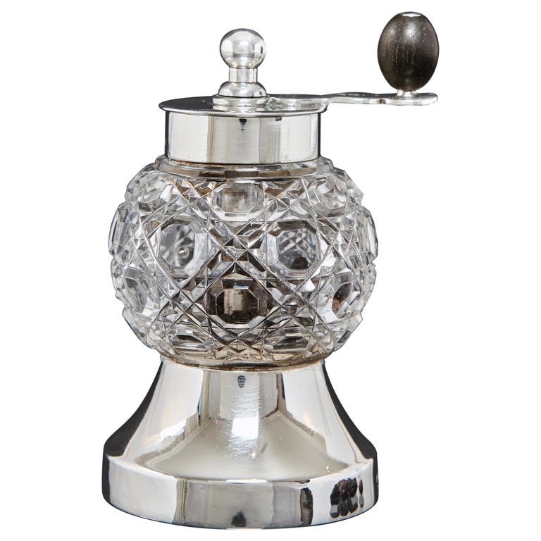 Antique Silver and Glass Pepper Mill at 1stDibs
