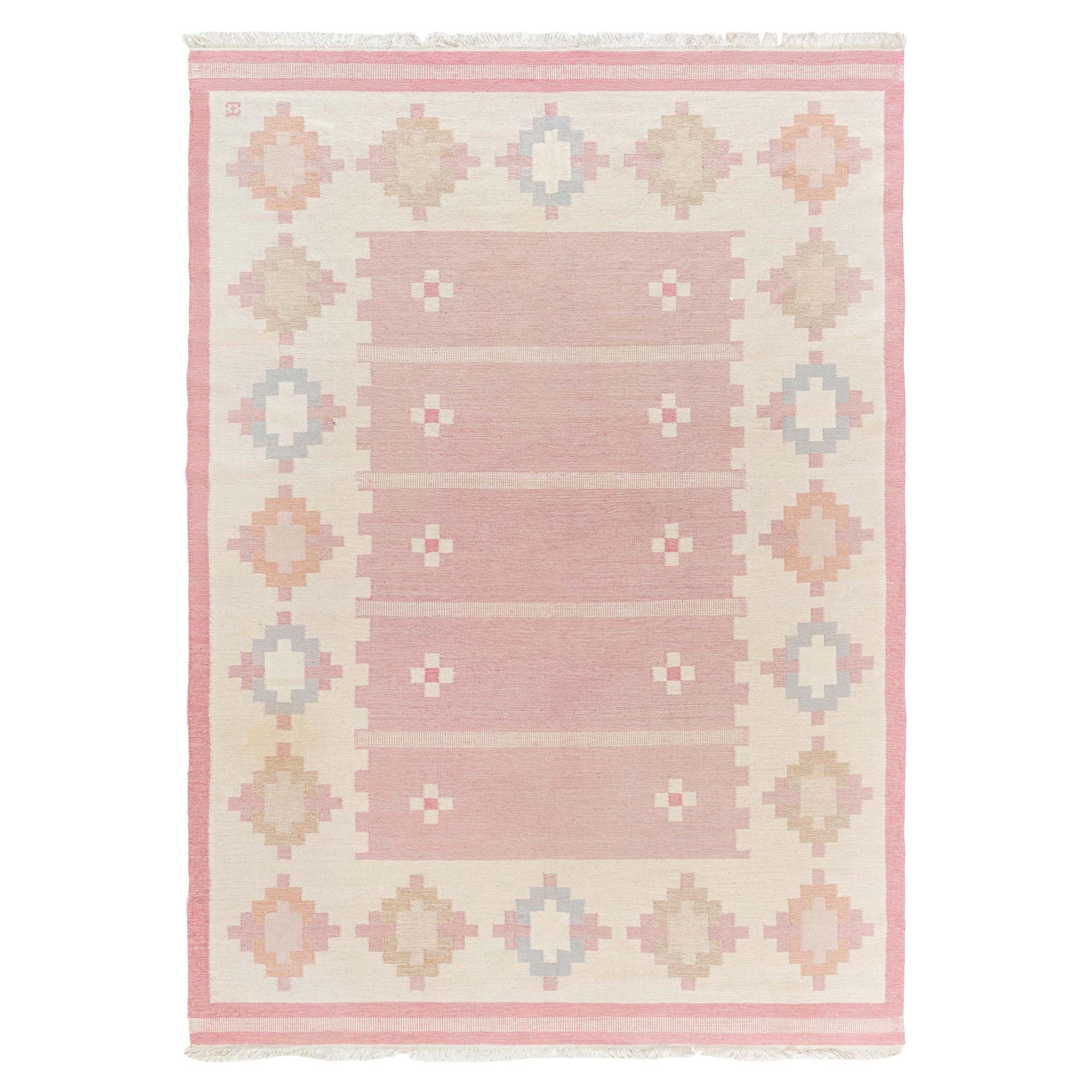 Vintage Midcentury Double-Sided Swedish Rug at 1stDibs