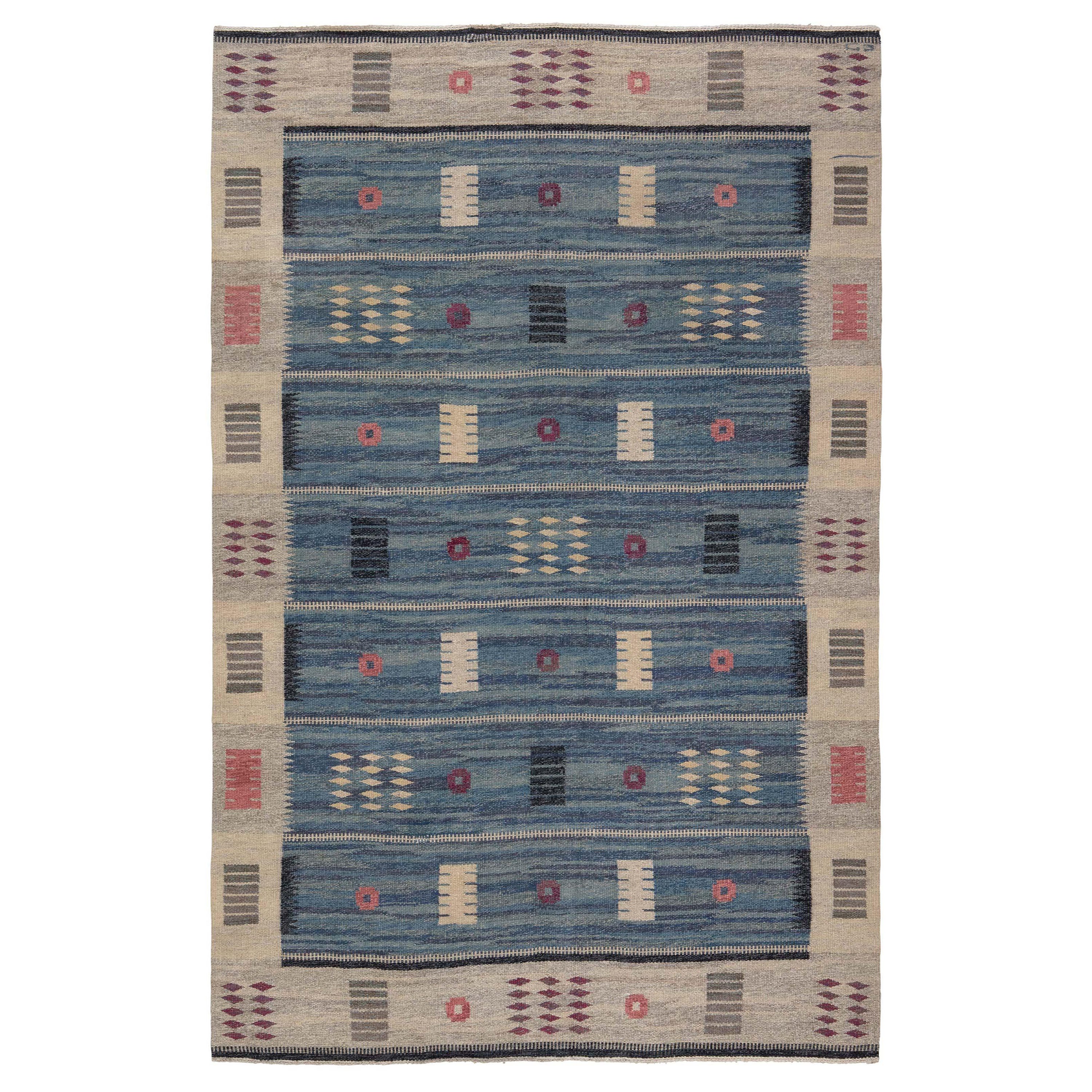 Swedish rölakan rug -Carl Edvin Svensson For Sale at 1stDibs