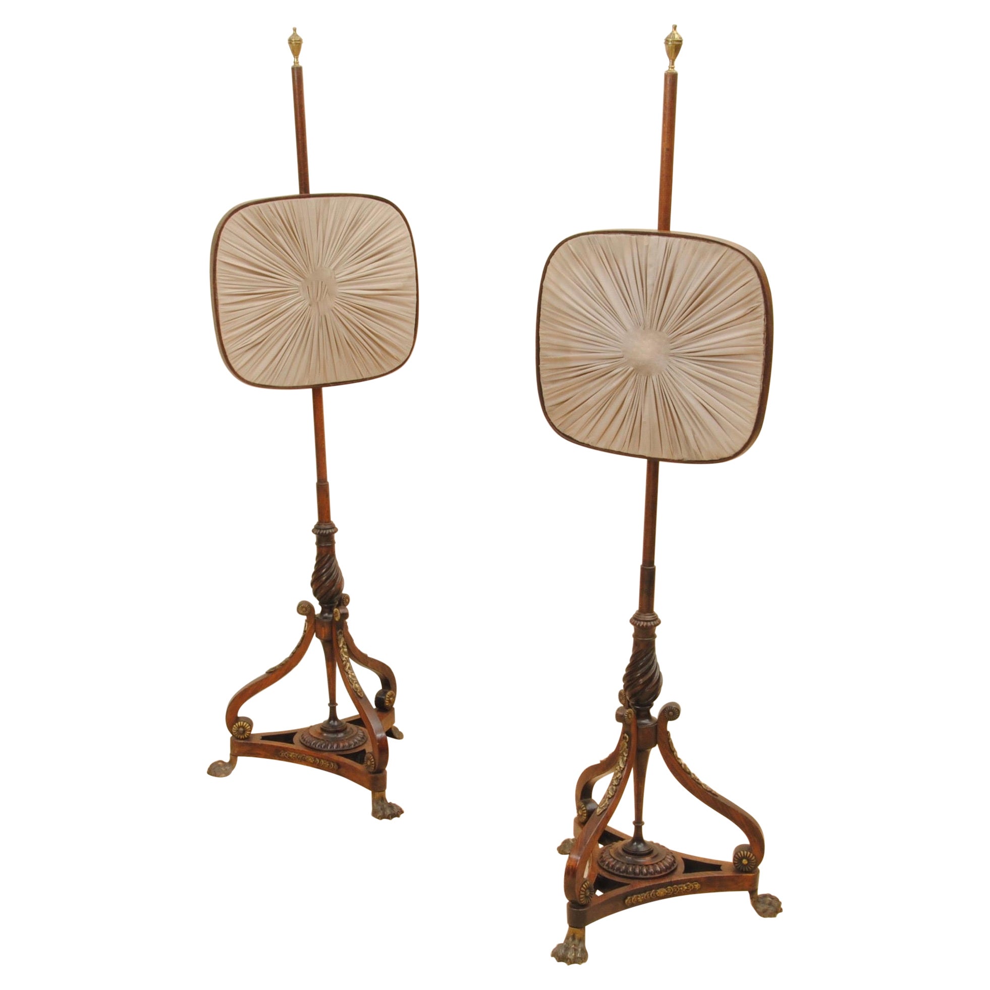 Antique Pole Screen, English, Regency, Fire Screen, Rosewood ...