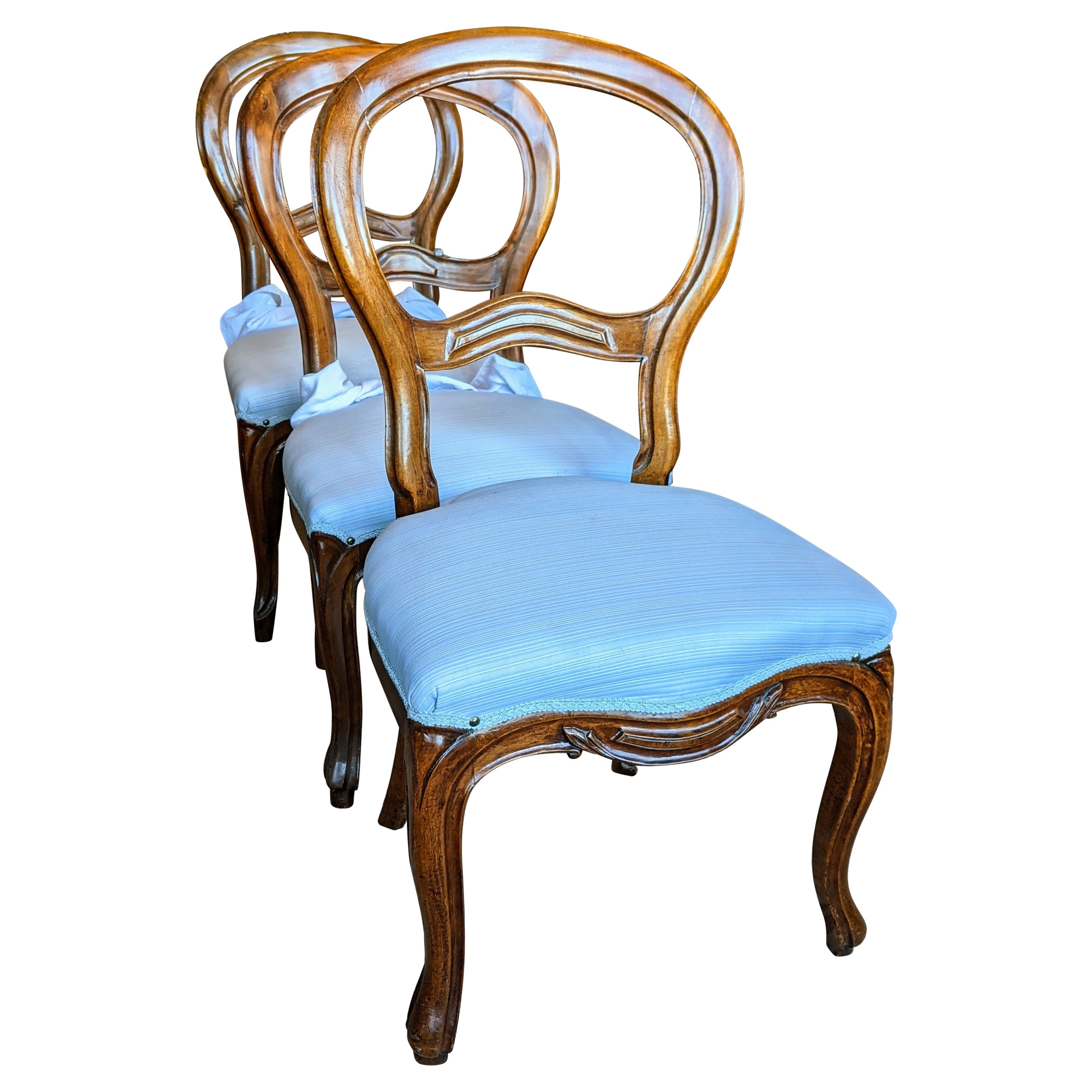 French Louis Philippe Brass Trimmed Leather and Walnut Desk Chair at ...