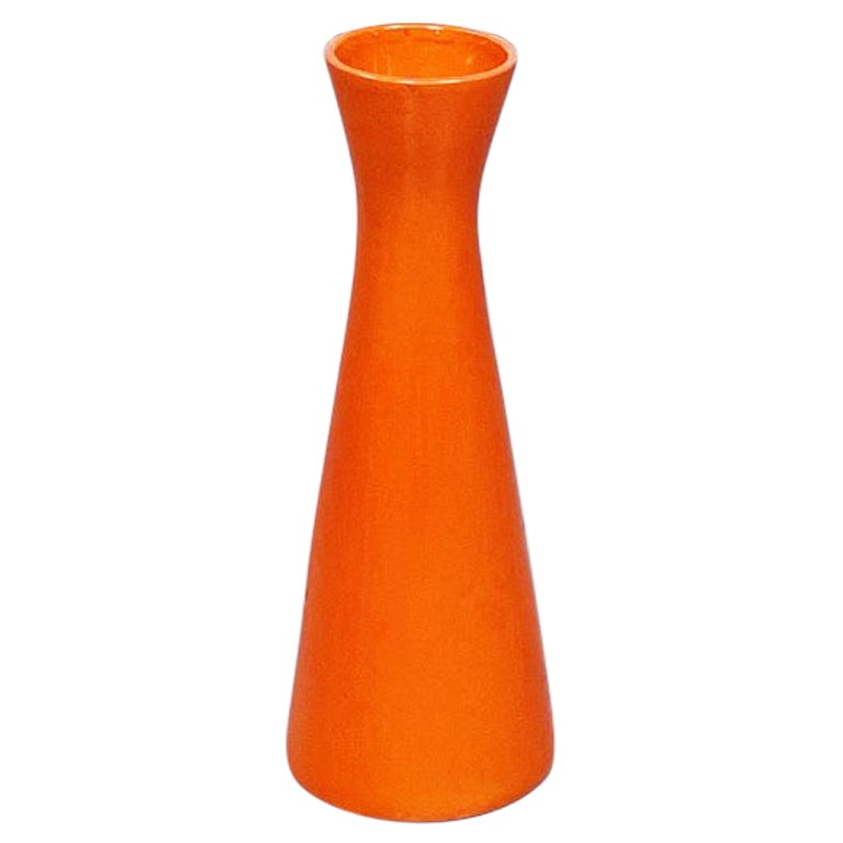 Italian Mid-Century Orange Ceramic Vase, 1960s at 1stDibs