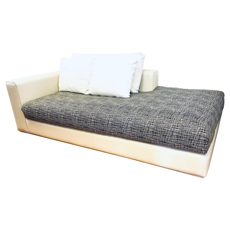 Fendi Casa Leather Chaise Sofa Made in Italy at 1stDibs