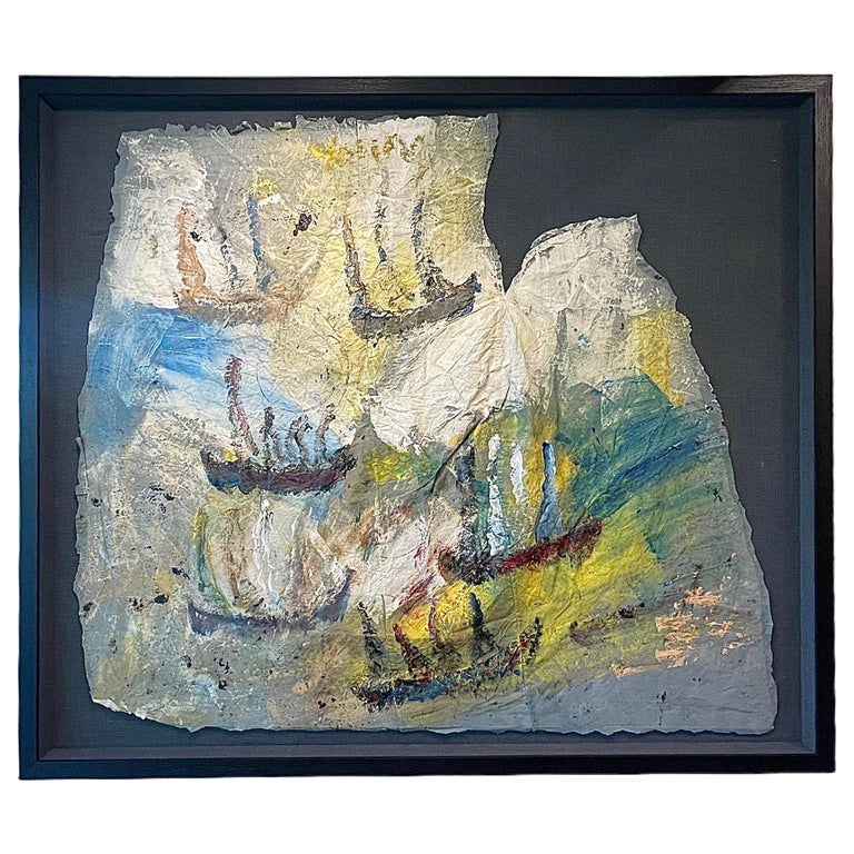 “The Regatta” Abstract Painting on Fabric, 1992 by Purvis Young For ...