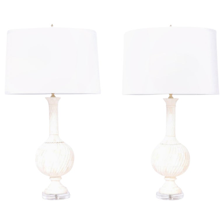 Pair of Anglo Indian Bone Table Lamps For Sale at 1stDibs