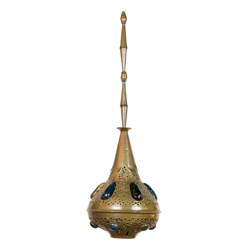 Moroccan Style Reticulated Brass Onion Dome Pendant Light at 1stDibs ...