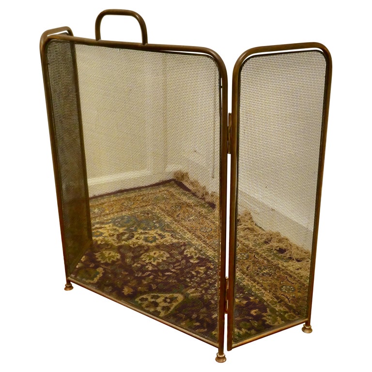 Large Folding Brass Fire Guard at 1stDibs