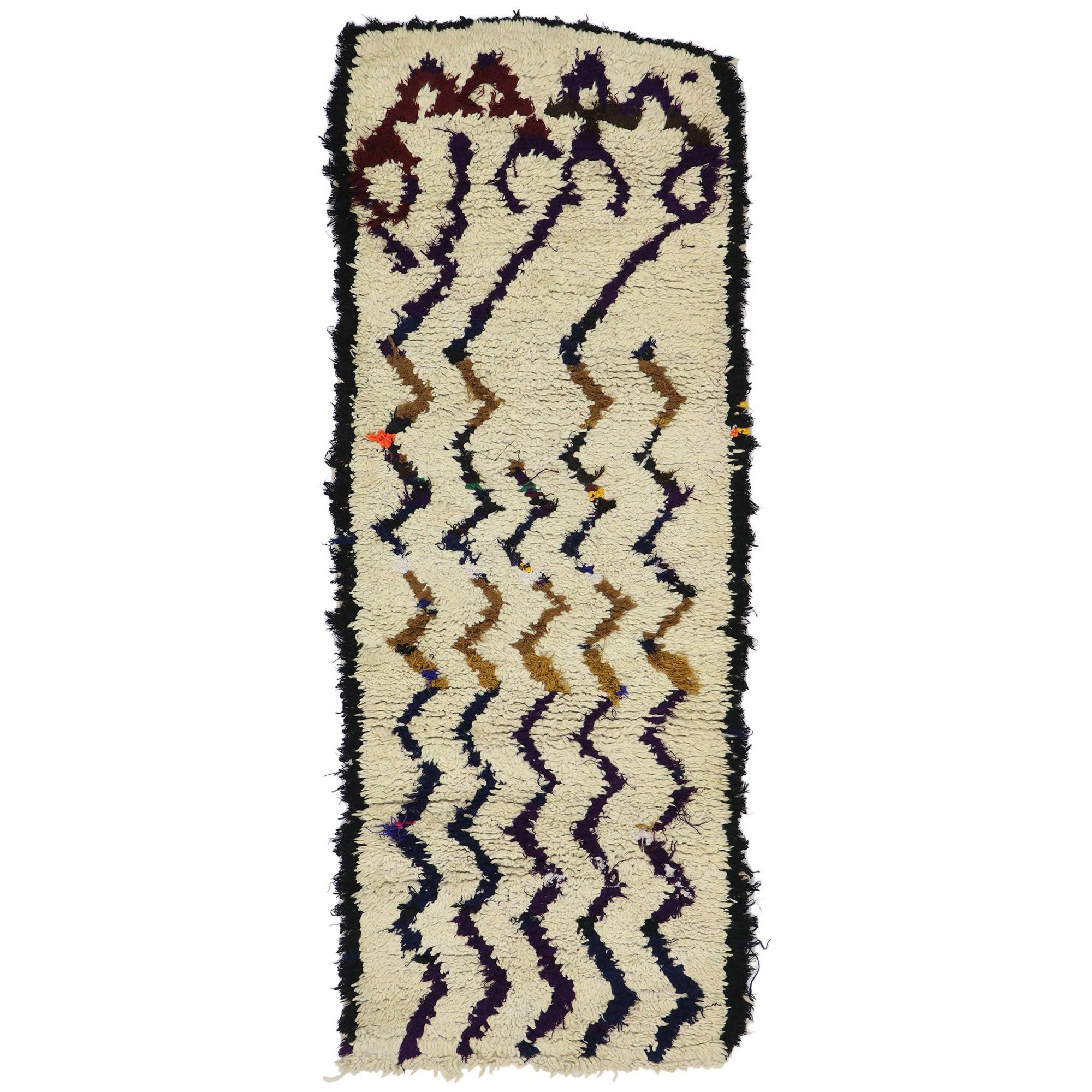 Vintage Berber Moroccan Azilal Rug with Bohemian Tribal Style For Sale ...