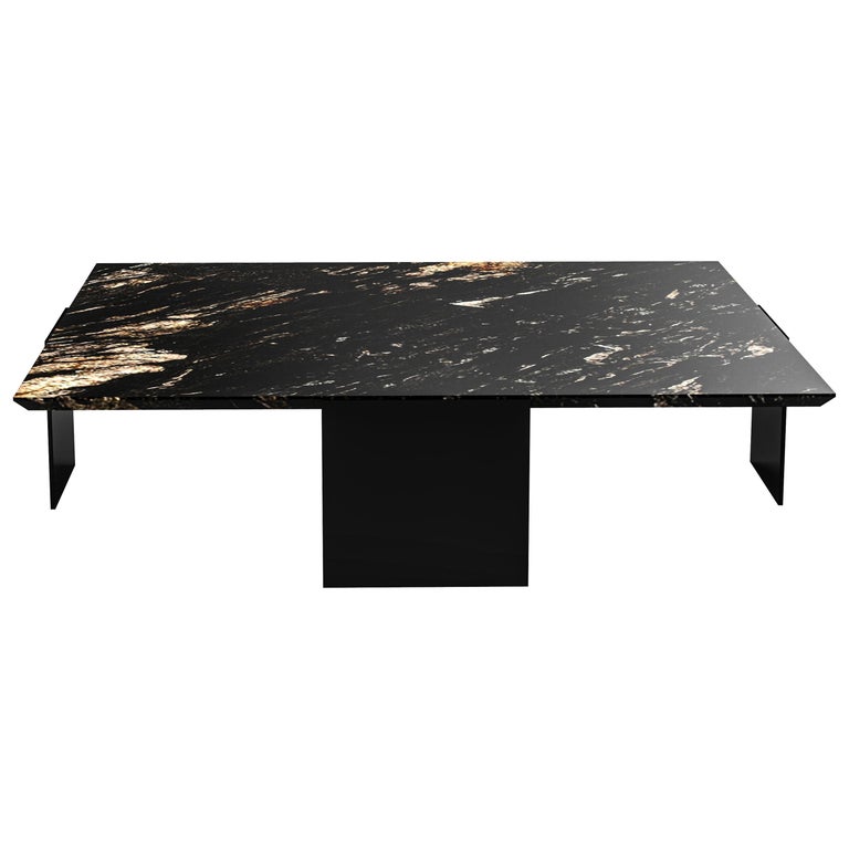 Fin Cocktail Table in Metal and Stone For Sale at 1stDibs