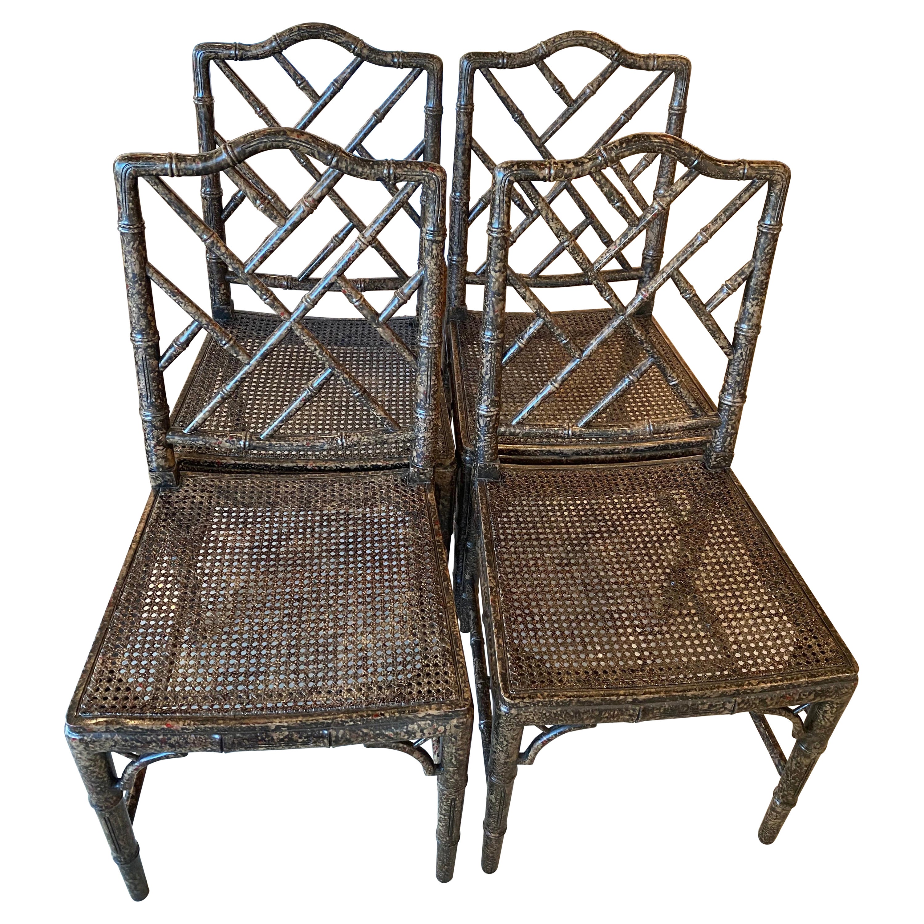4 Real not Faux Bamboo 1940's Chinese Chippendale Chairs - Hollywood ...