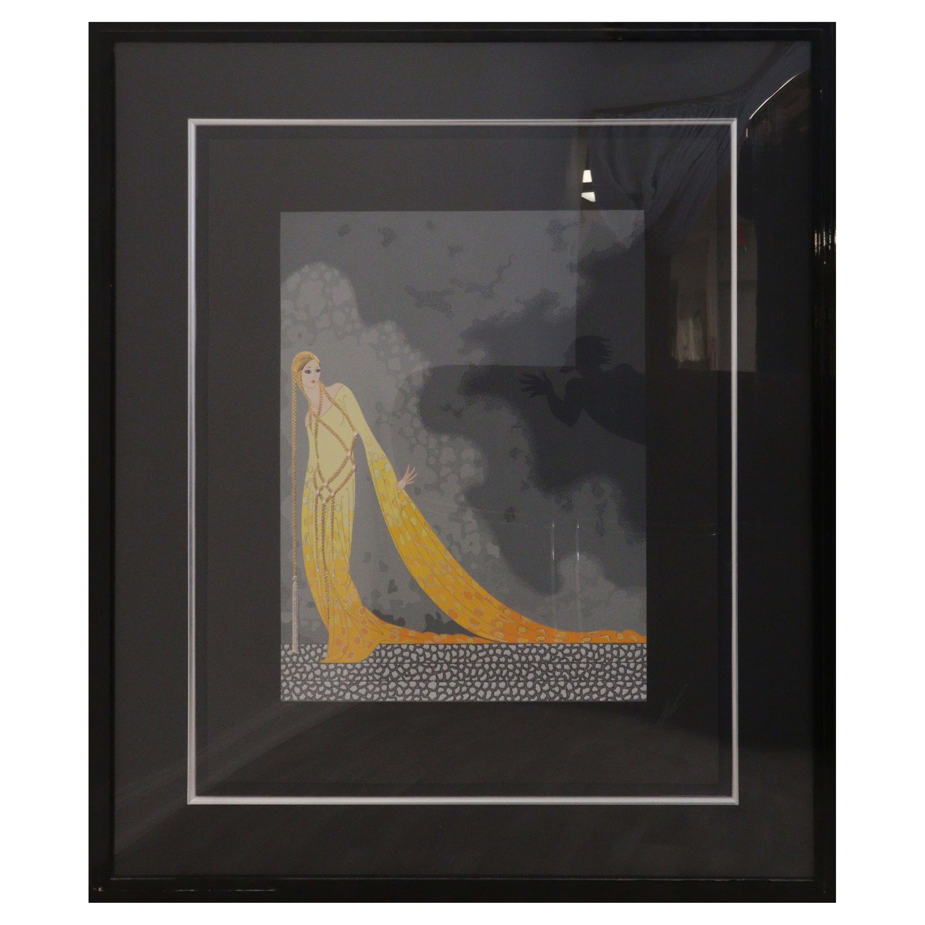 Ultra Chic Limited Edition Erte' Serigraph"Q" at 1stDibs