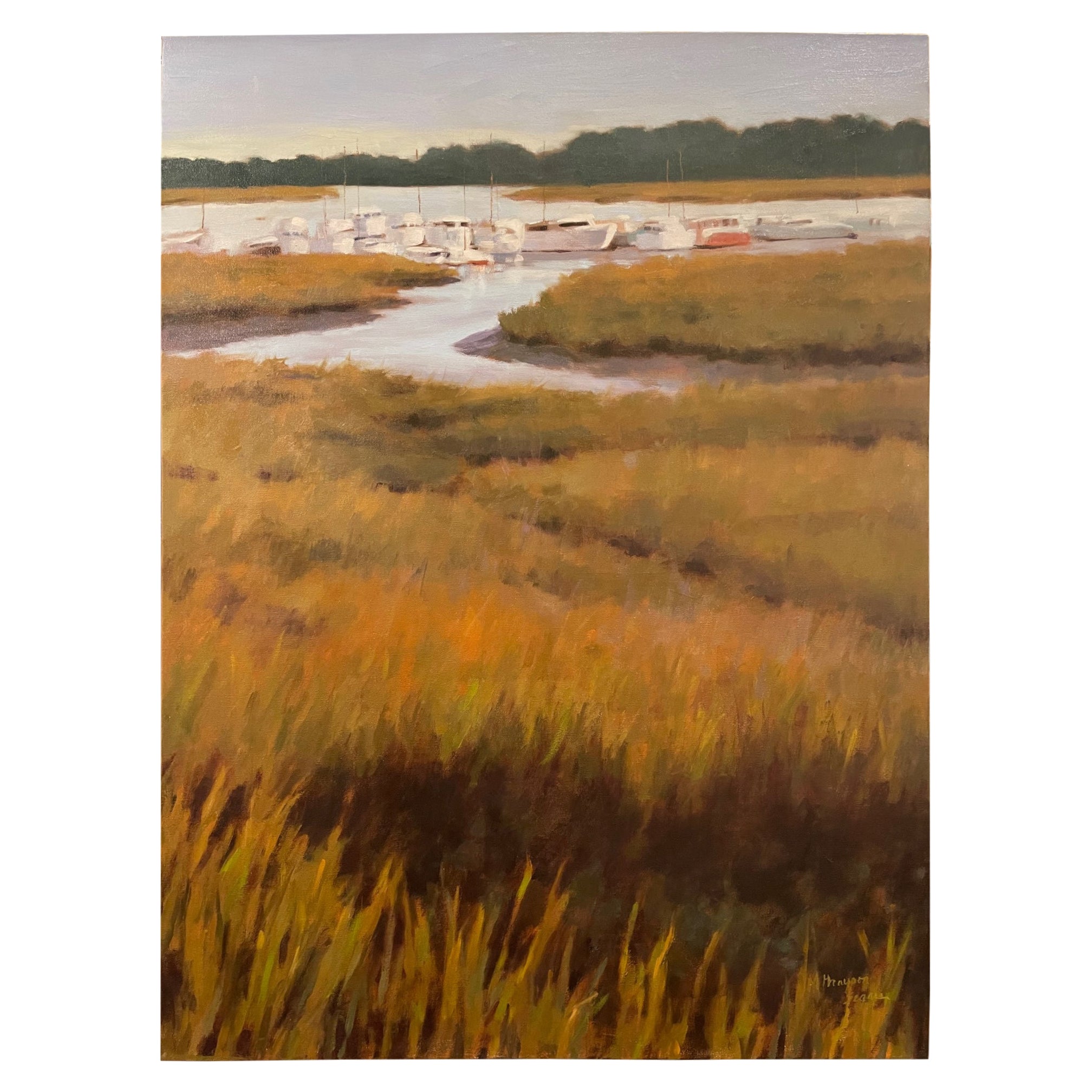 Oil on Canvas "Downtown Marina" by Mary Segars For Sale at 1stDibs