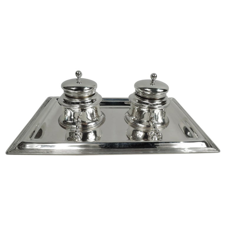 Antique Tiffany American Edwardian Sterling Silver Ink Stand For Sale ...