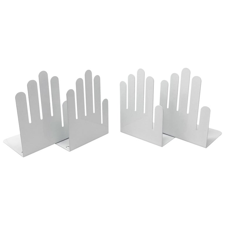 Set of Four Metal Hand Bookends by Spectrum Designs at 1stDibs