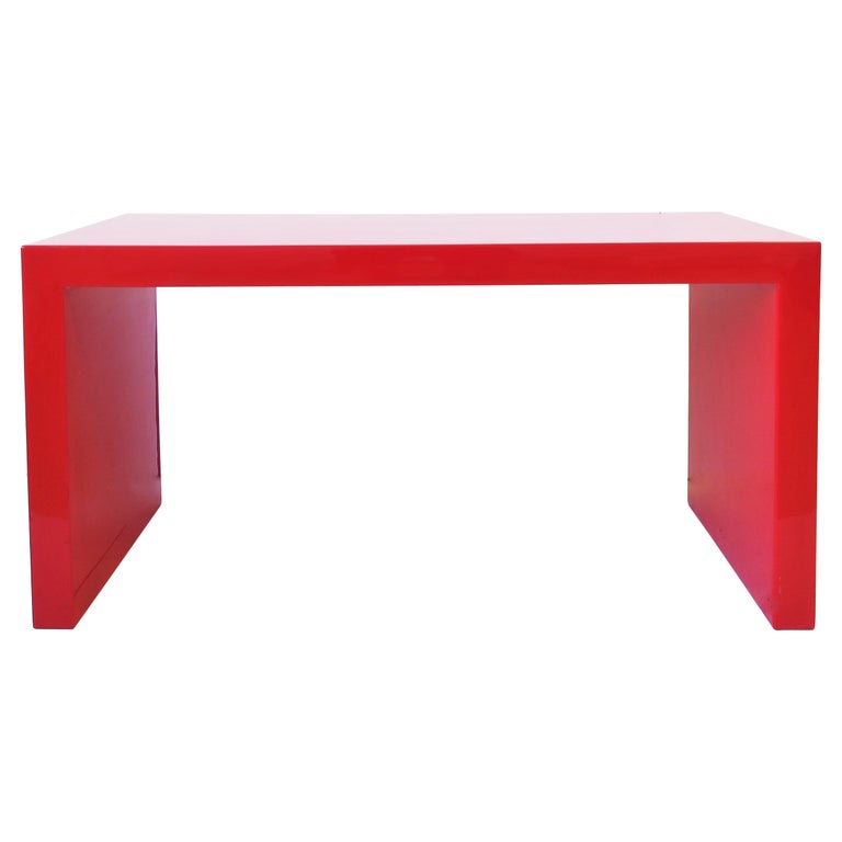 Red Acrylic Bench or Cocktail Table For Sale at 1stDibs
