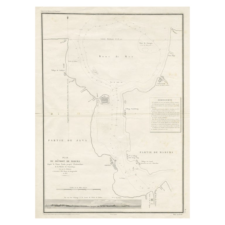 Detailed Map of the Madura Strait, between Java and Madura Island ...