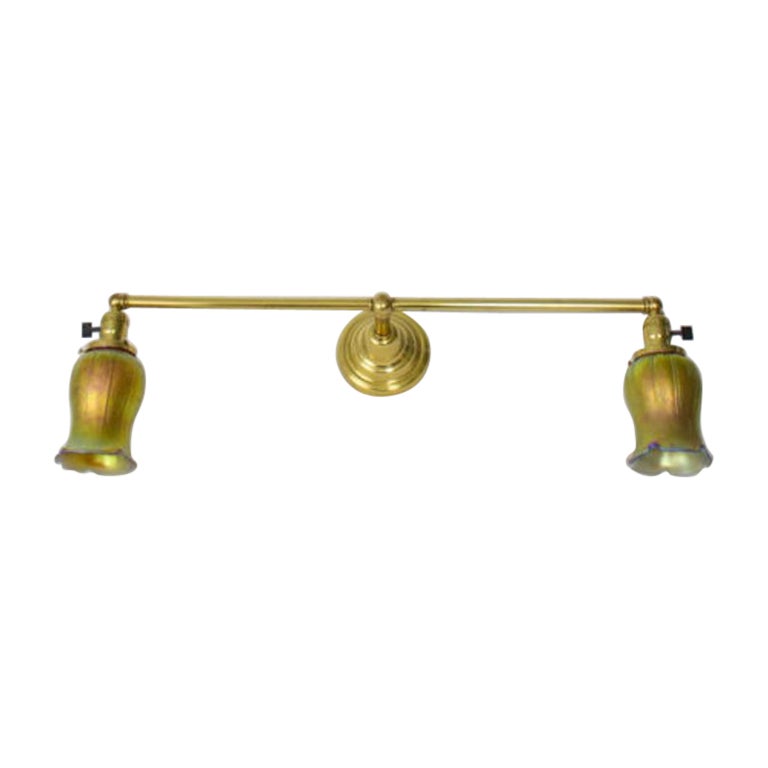 2 Light Wall Sconce with Art Glass Shades For Sale at 1stDibs