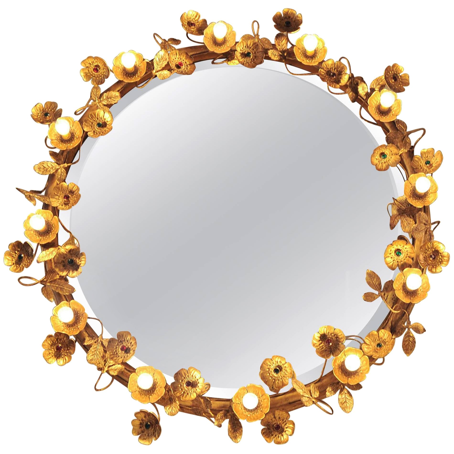 'Gracie' Flower Light Mirror For Sale at 1stDibs | mirror with flowers ...