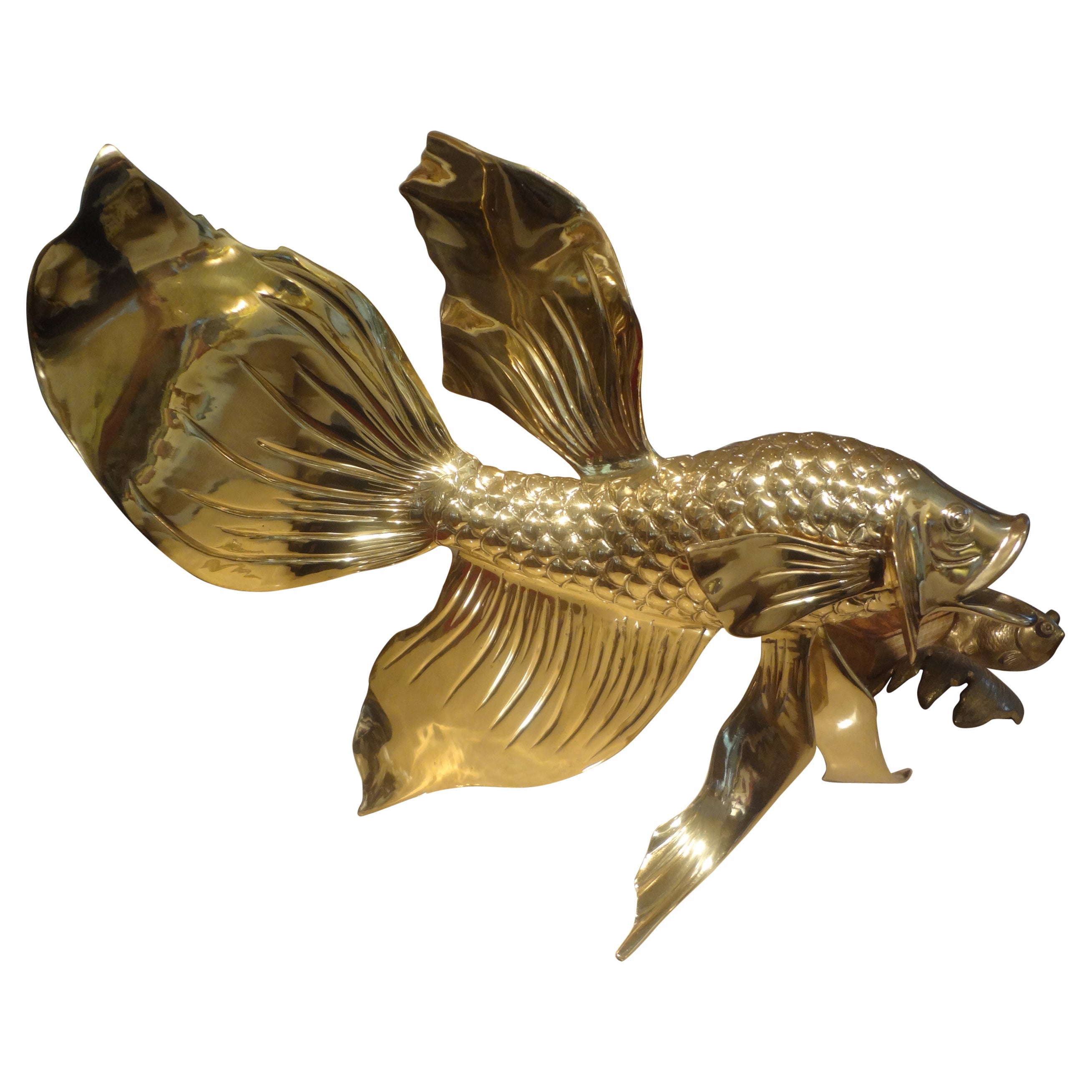 Italian Brass Fish Sculpture at 1stDibs