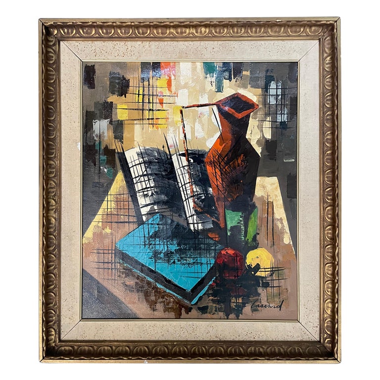 Signed Mid-Century Still Life Oil Painting at 1stDibs