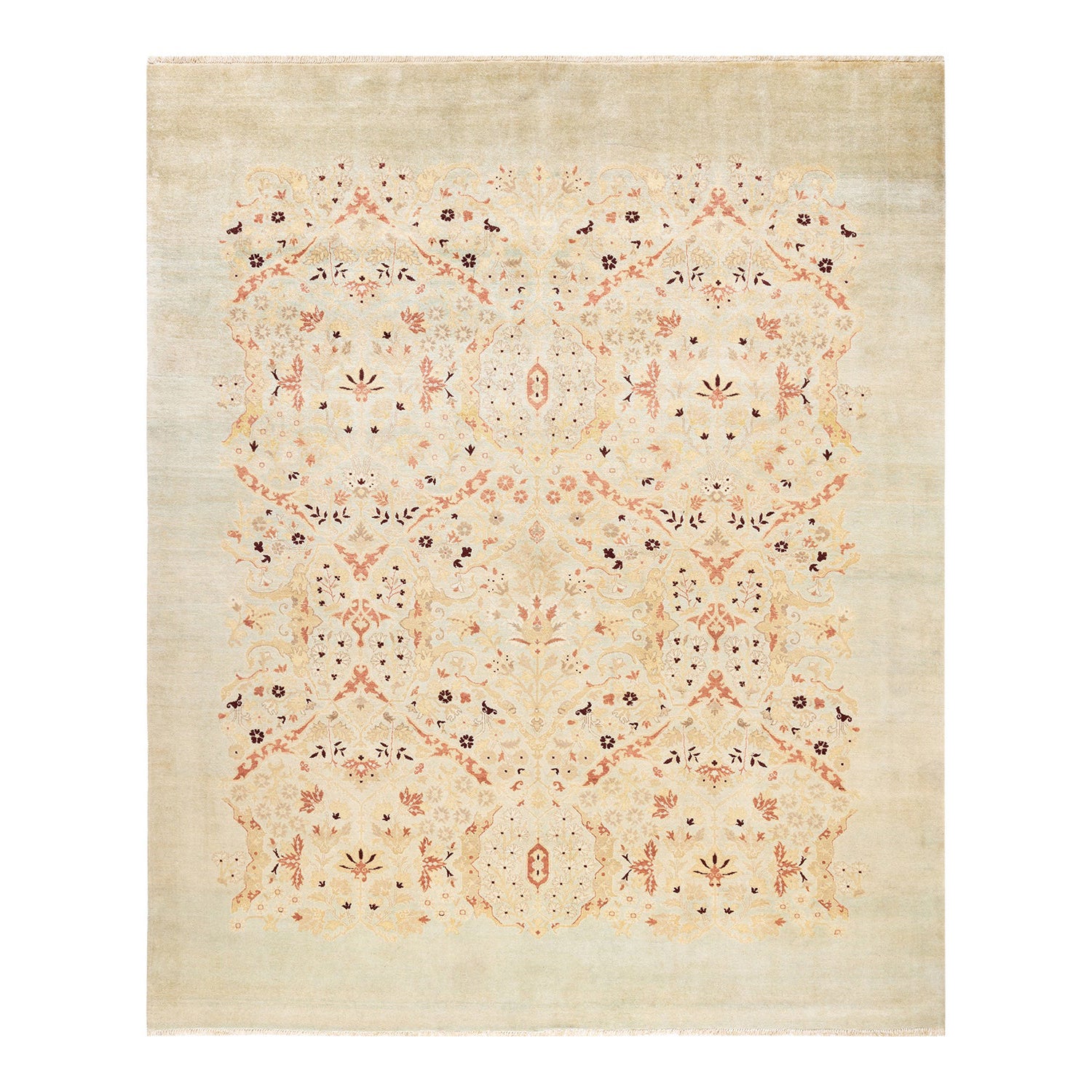 One-of-a-kind Hand Made Contemporary Eclectic Ivory Area Rug For Sale ...
