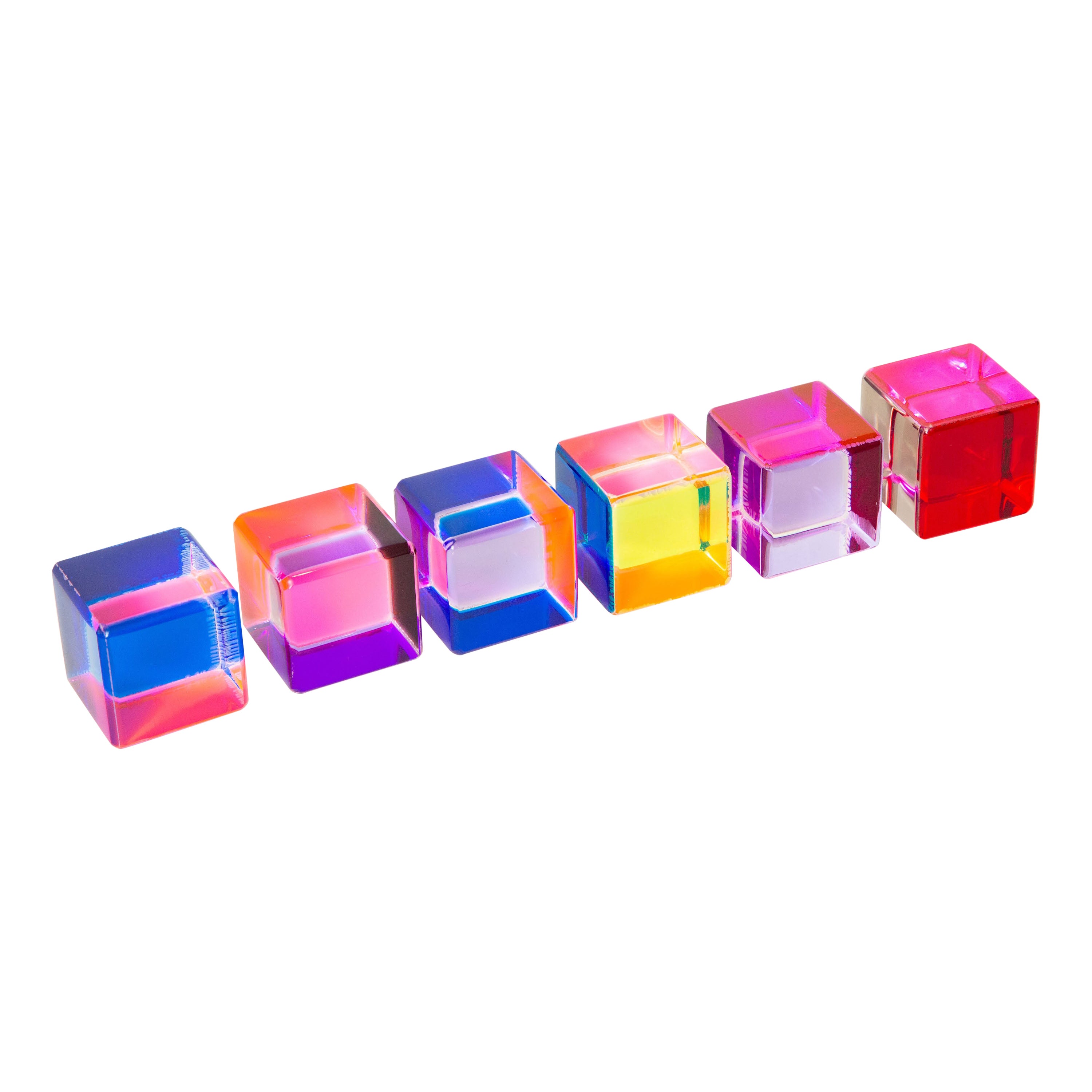 Pair of Signed Large Square Vasa Laminated Lucite Cube Sculptures at ...