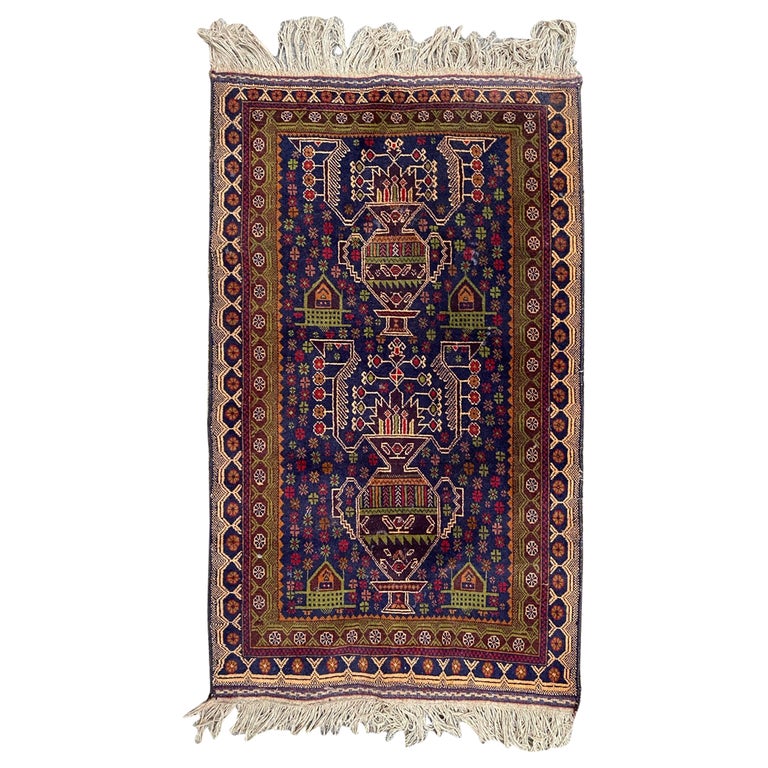 Vintage Baluch Afghan Rug For Sale at 1stDibs
