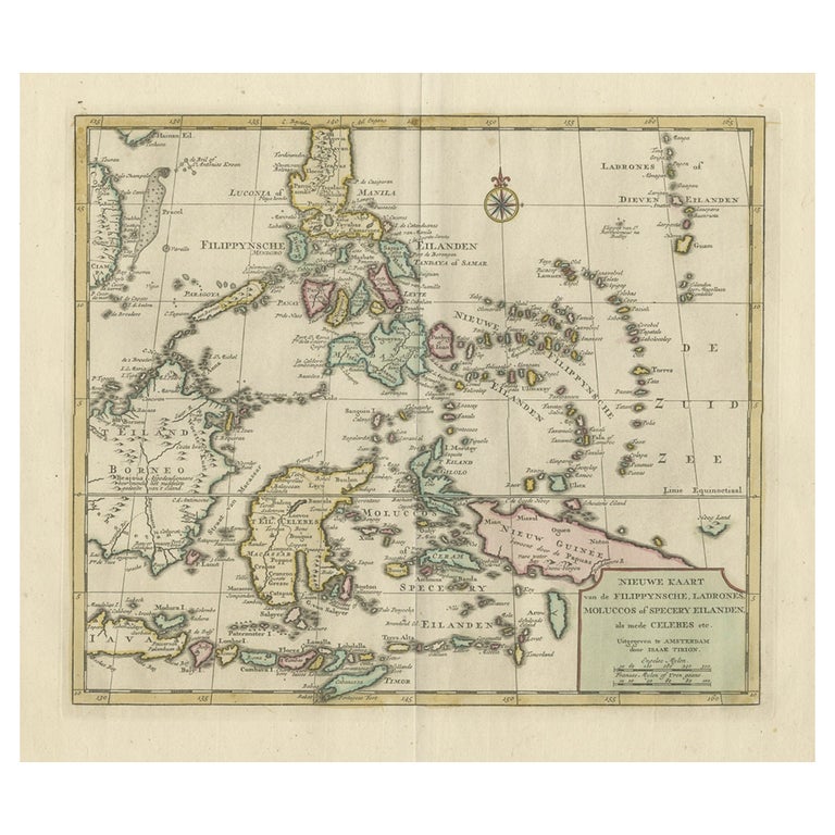 Old Original Map of the Philippines and Part of Indonesia 'Spice ...