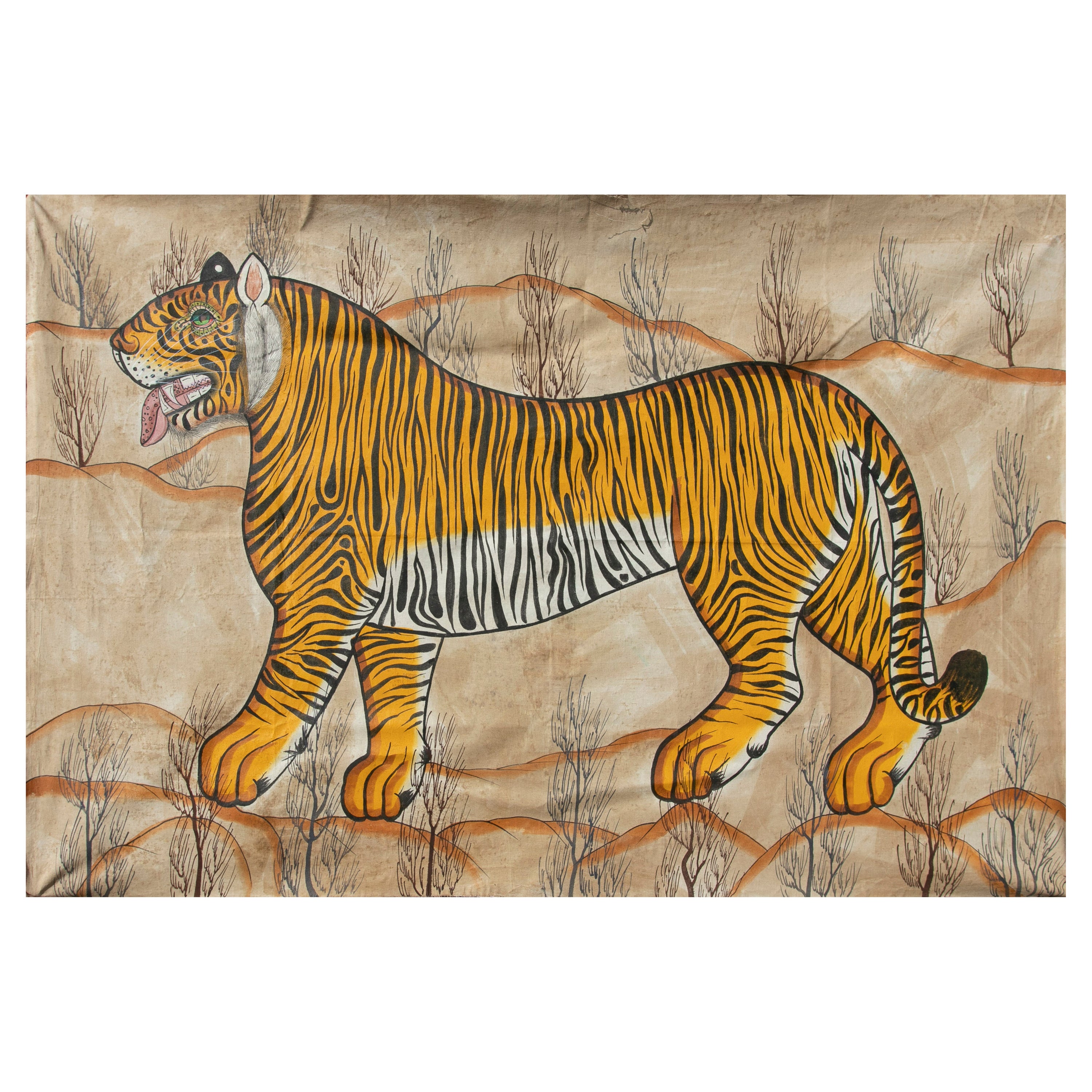 1970s Jaime Parlade's Designer Hand Painted "Cheetah" Oil on Canvas at ...
