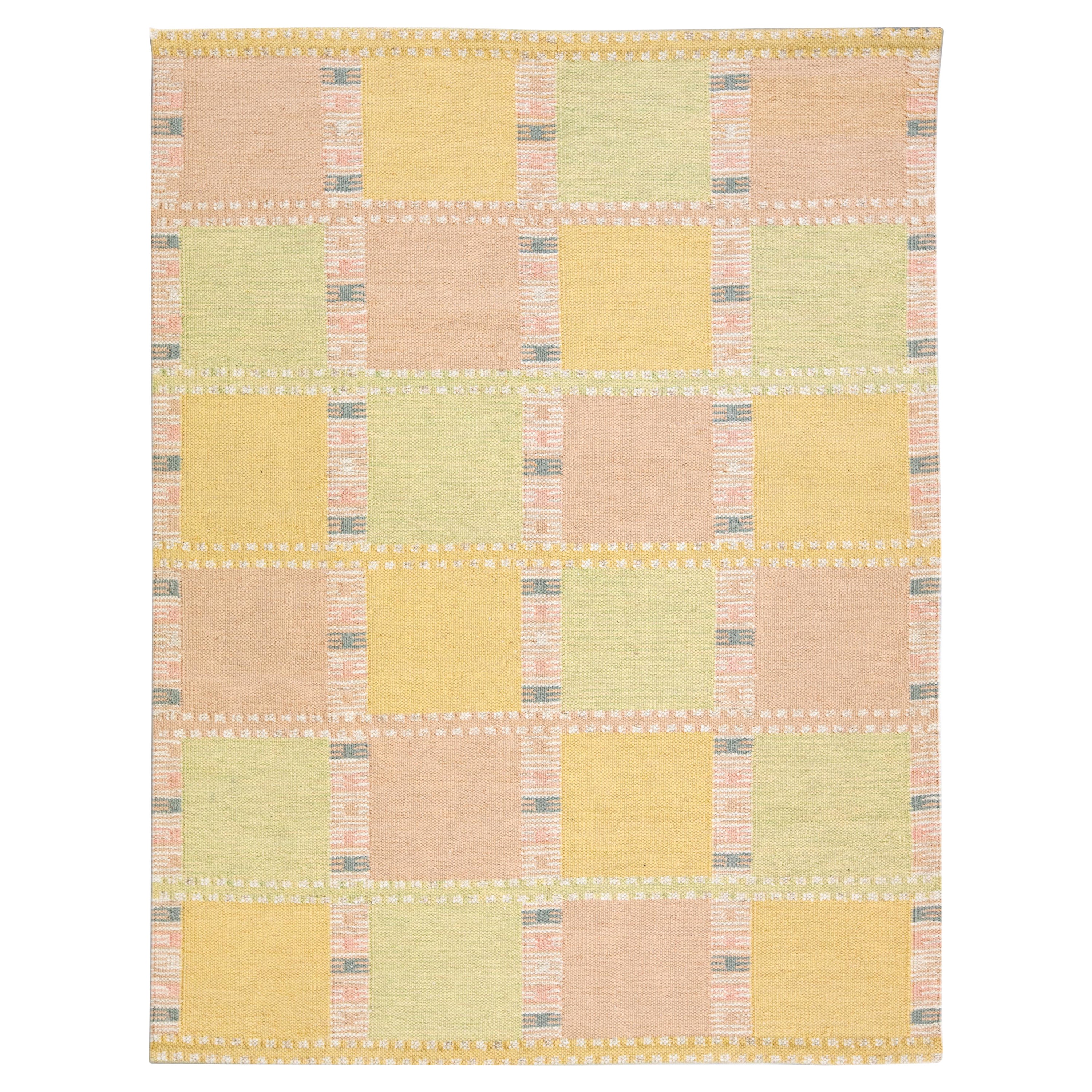 Modern Scandinavian Yellow and Gray Handmade Geometric Room SizeWool ...