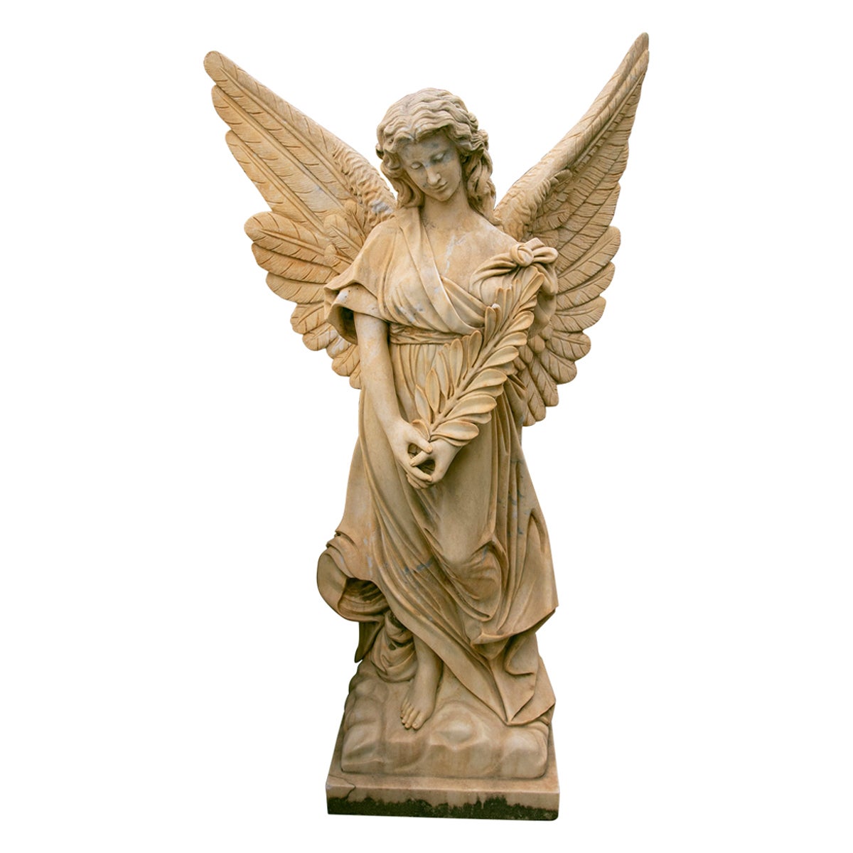 Daprato Statuary Company Full Size Winged Right Angel with Four-Light ...