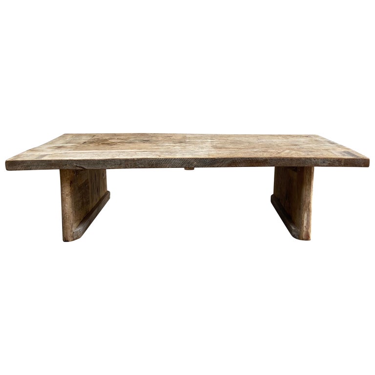 Large Vintage Rustic Teak Wood Coffee Table Custom Size at 1stDibs