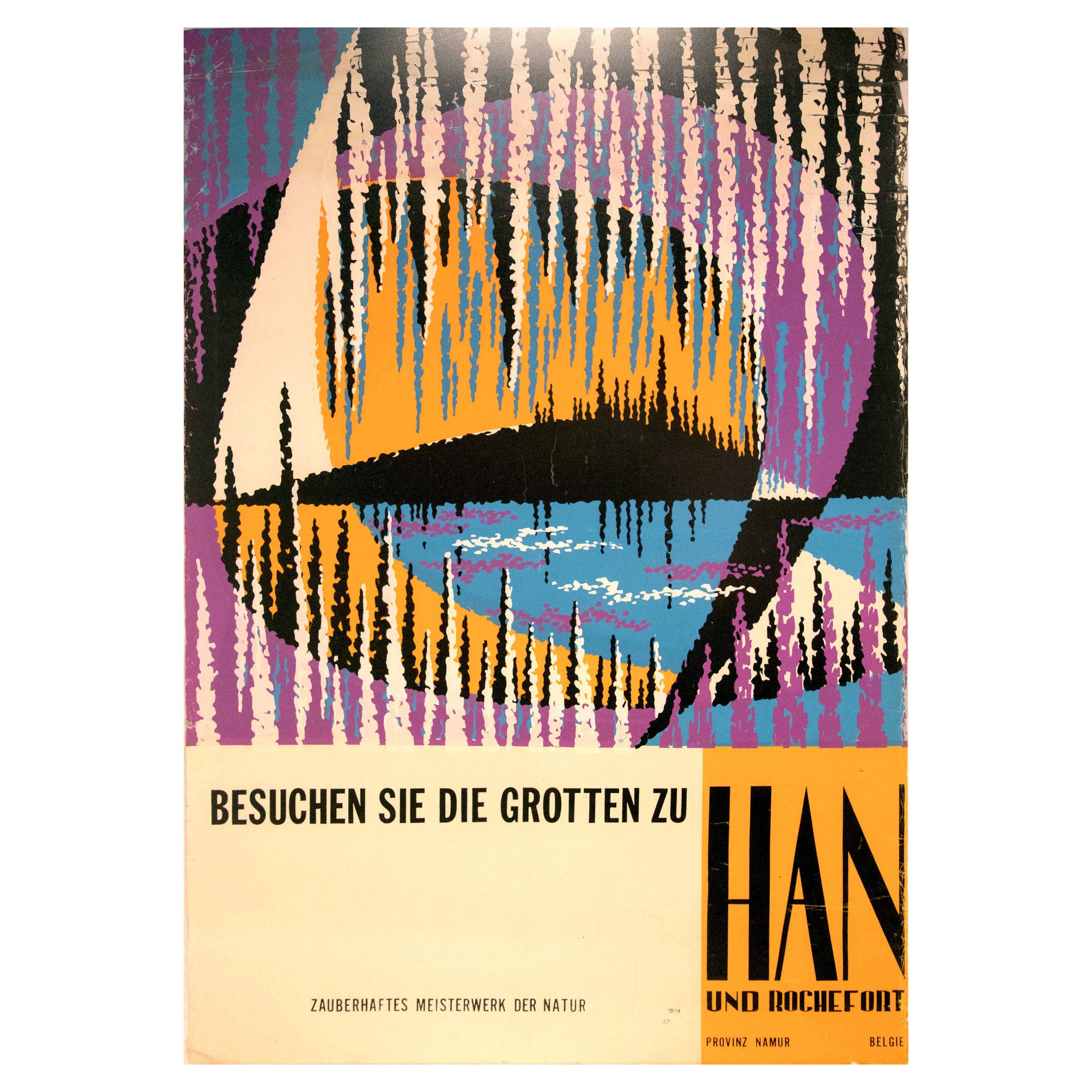 Original Vintage Travel Poster Mallorca Cuevas Drach Caves Lake Martel ...