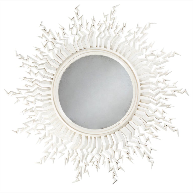 Unusual Lightning Bolt Starburst Mirror of Large Scale at 1stDibs