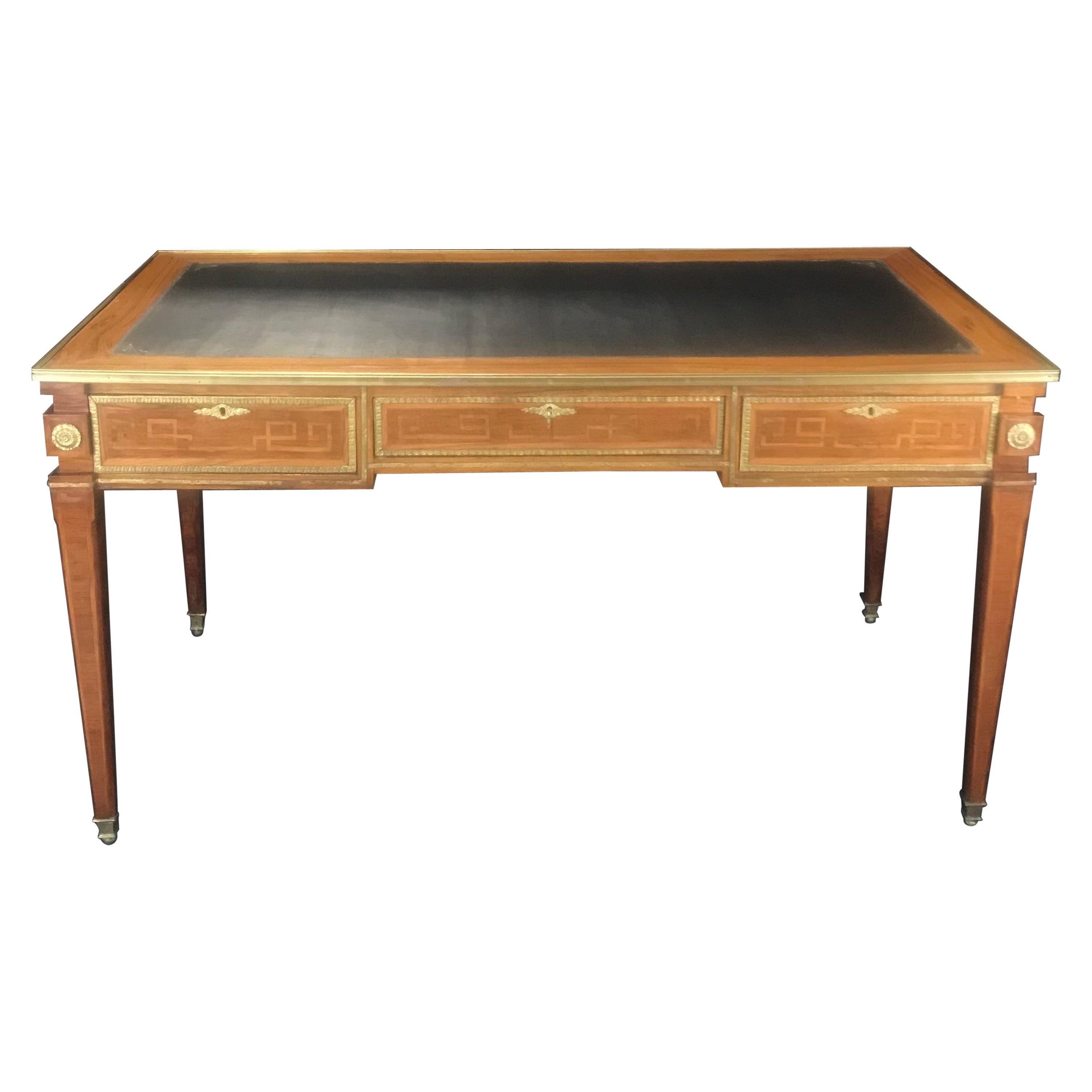 Louis XVI Desk with Black Leather Top at 1stDibs
