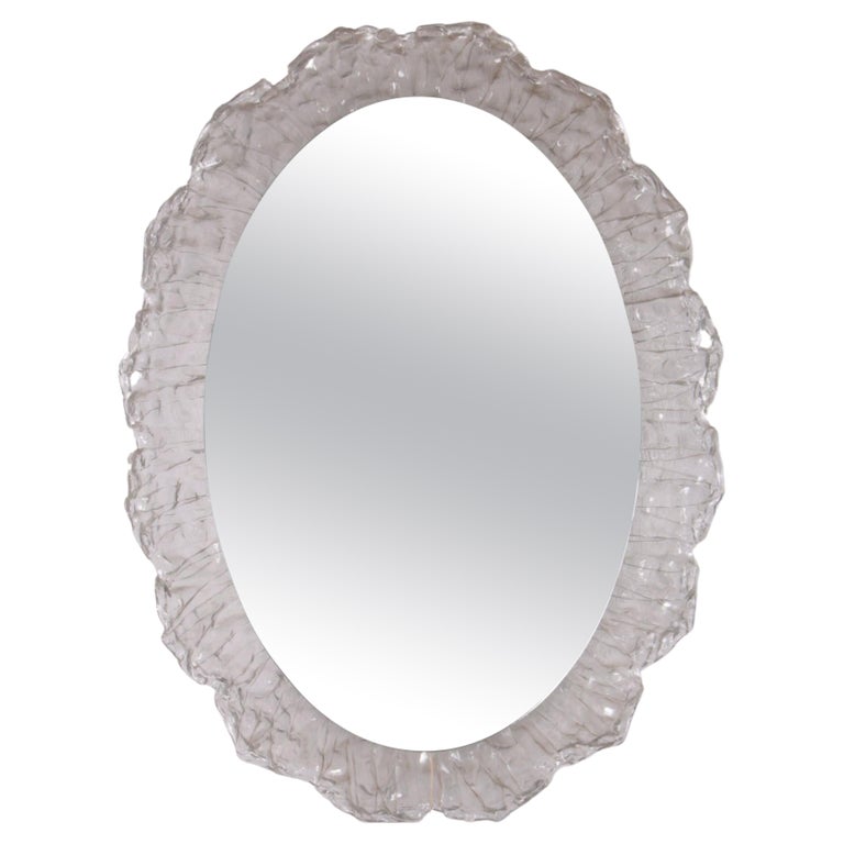Oval Bathroom Wall Mirror with Lighting and Plexiglass Edge from ...